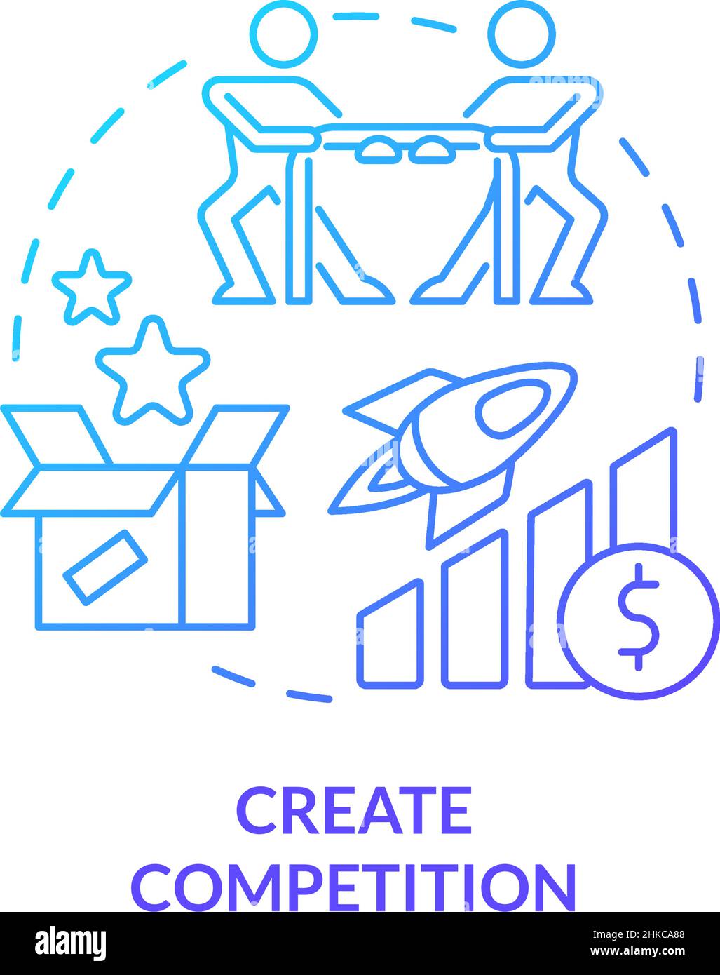 Create competition blue gradient concept icon Stock Vector Image & Art ...