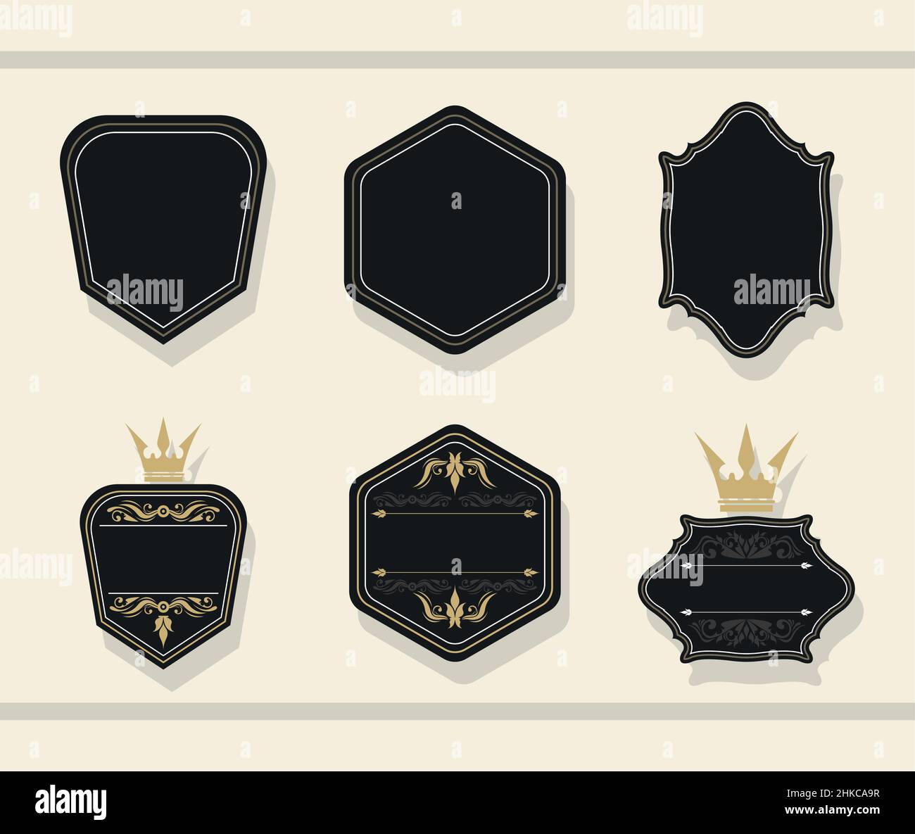 six royal labels icons Stock Vector Image & Art - Alamy