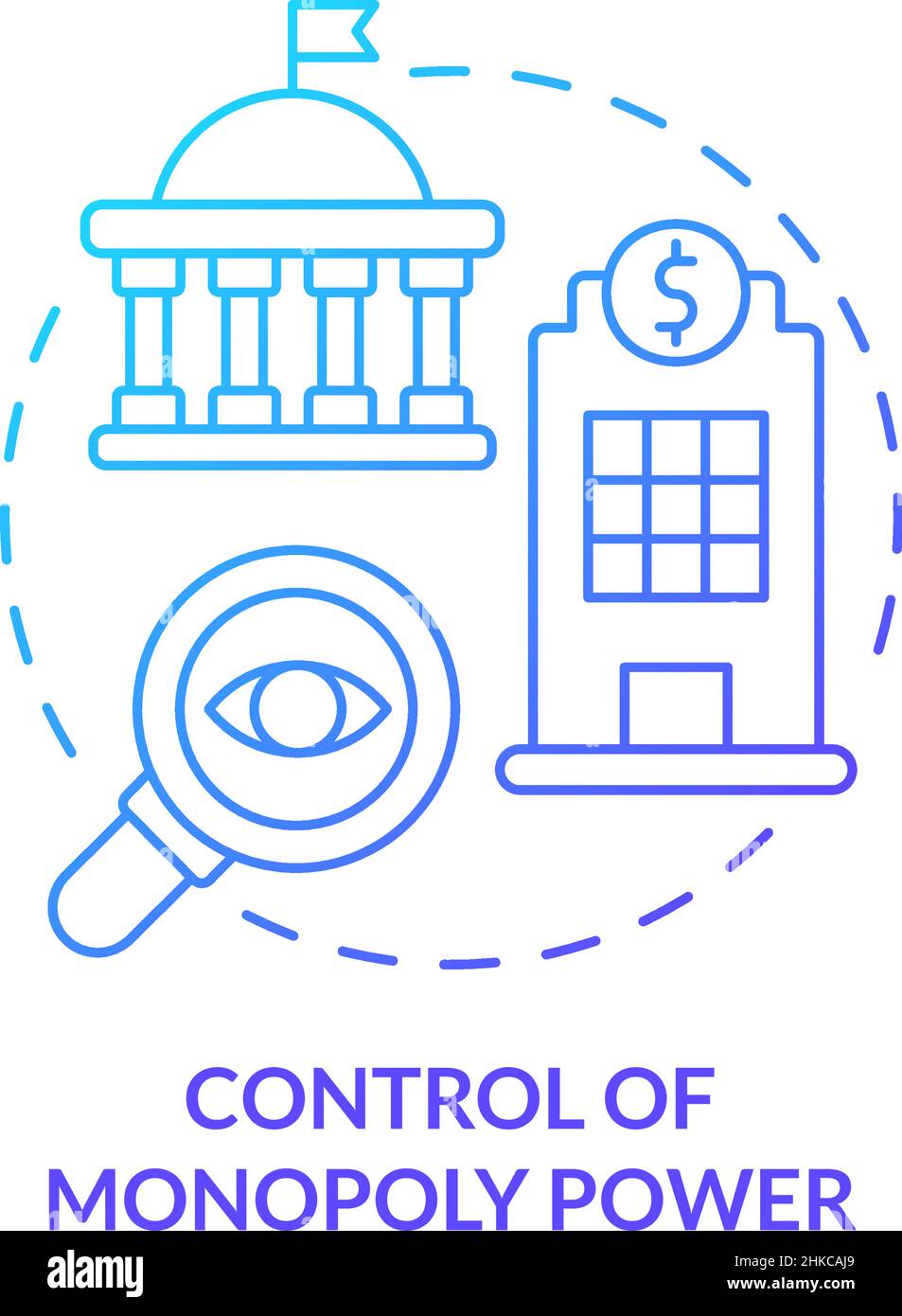 Control of monopoly power blue gradient concept icon Stock Vector Image ...