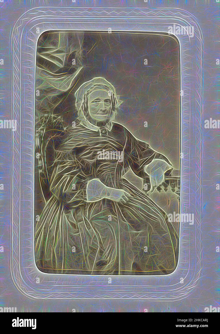 Inspired by Studio portrait of an elderly lady dressed in a black puff ...