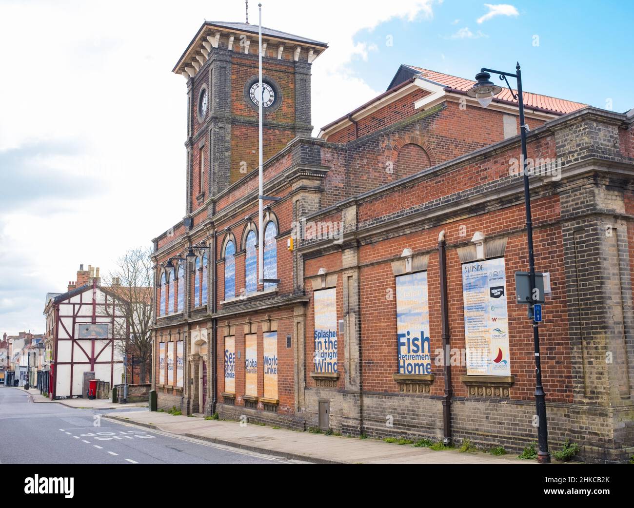 Empty and abandoned town hall building, High Street, Lowestoft, Suffolk ...