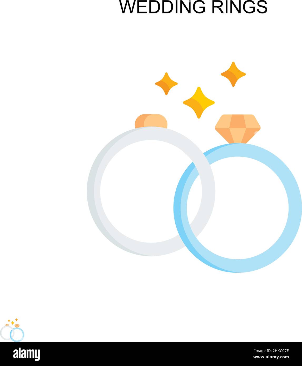 Wedding rings Simple vector icon. Illustration symbol design template ...