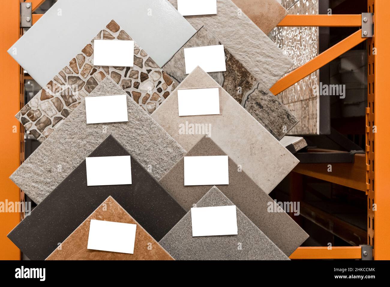 Colored samples of ceramic tiles for kitchen or bathroom interior ...