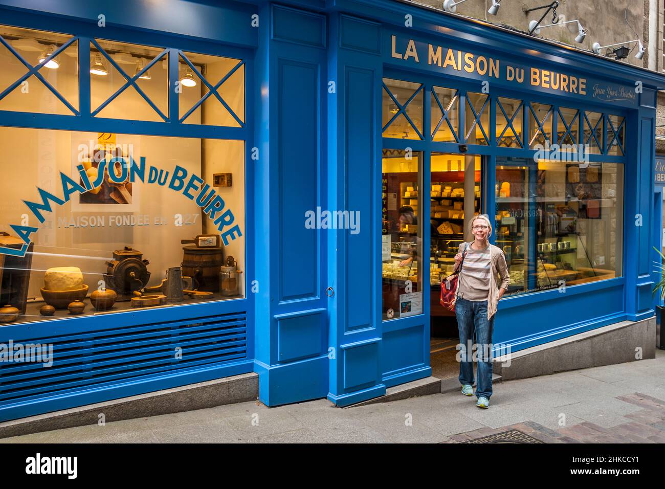 Maison du Beurre Bordier, Saint-Malo, France. The shop window also ...