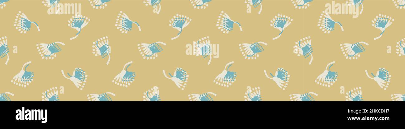 Gender neutral foliage seamless vector border. Simple whimsical ...