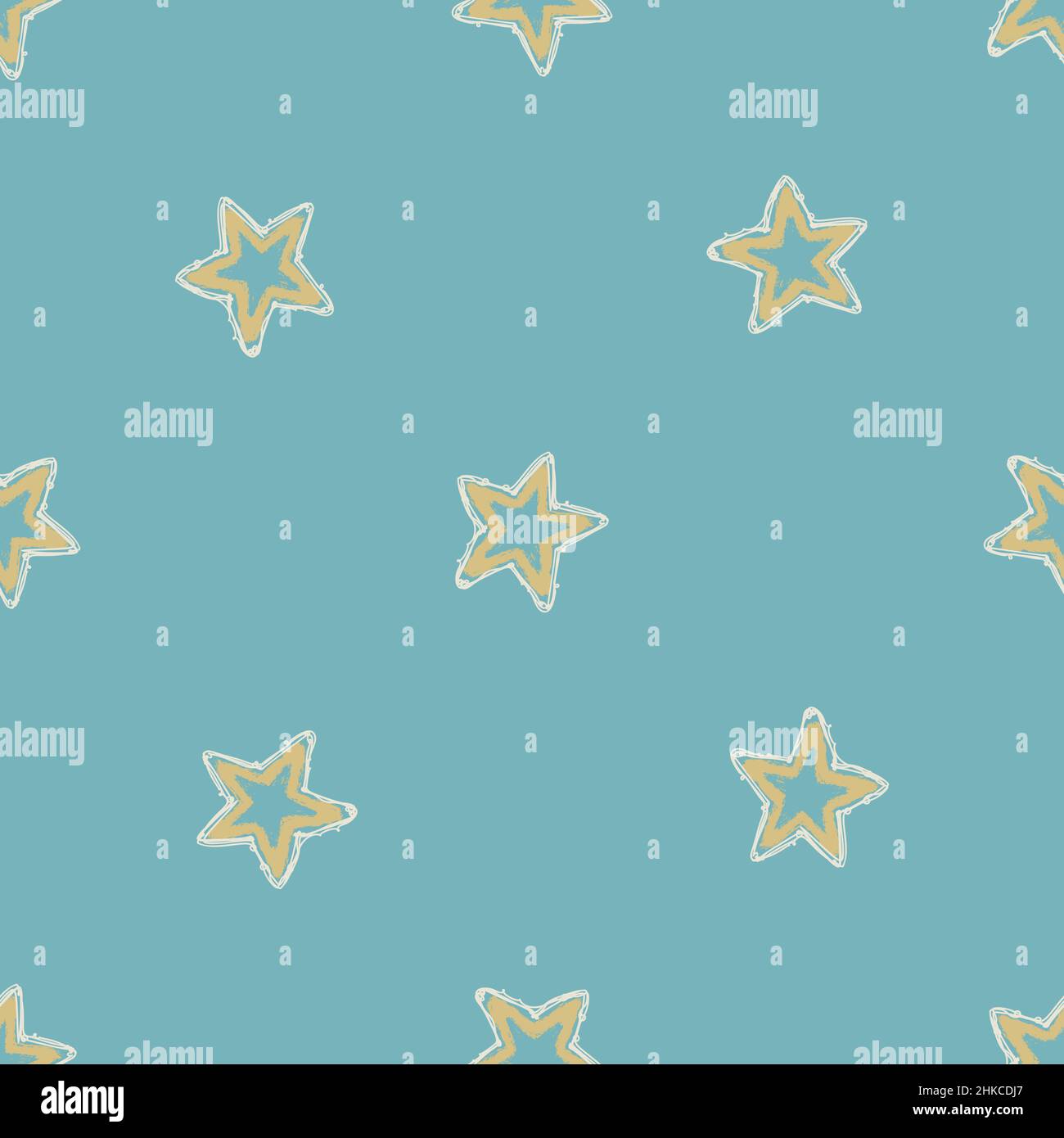 Gender neutral sleepy star seamless vector background. Simple whimsical ...