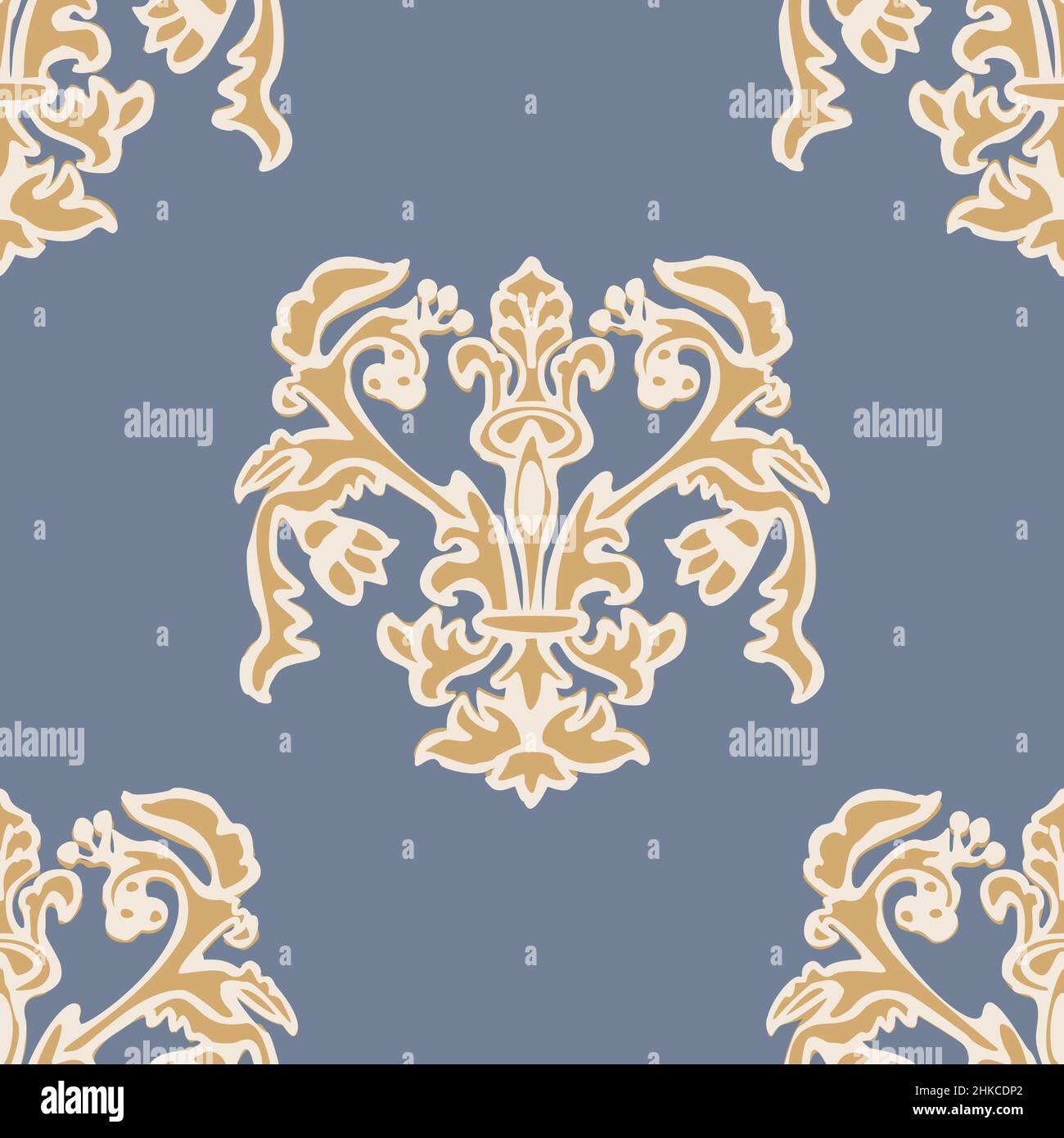 French fleur de lis royal lily seamless pattern. Farmhouse cottage ...