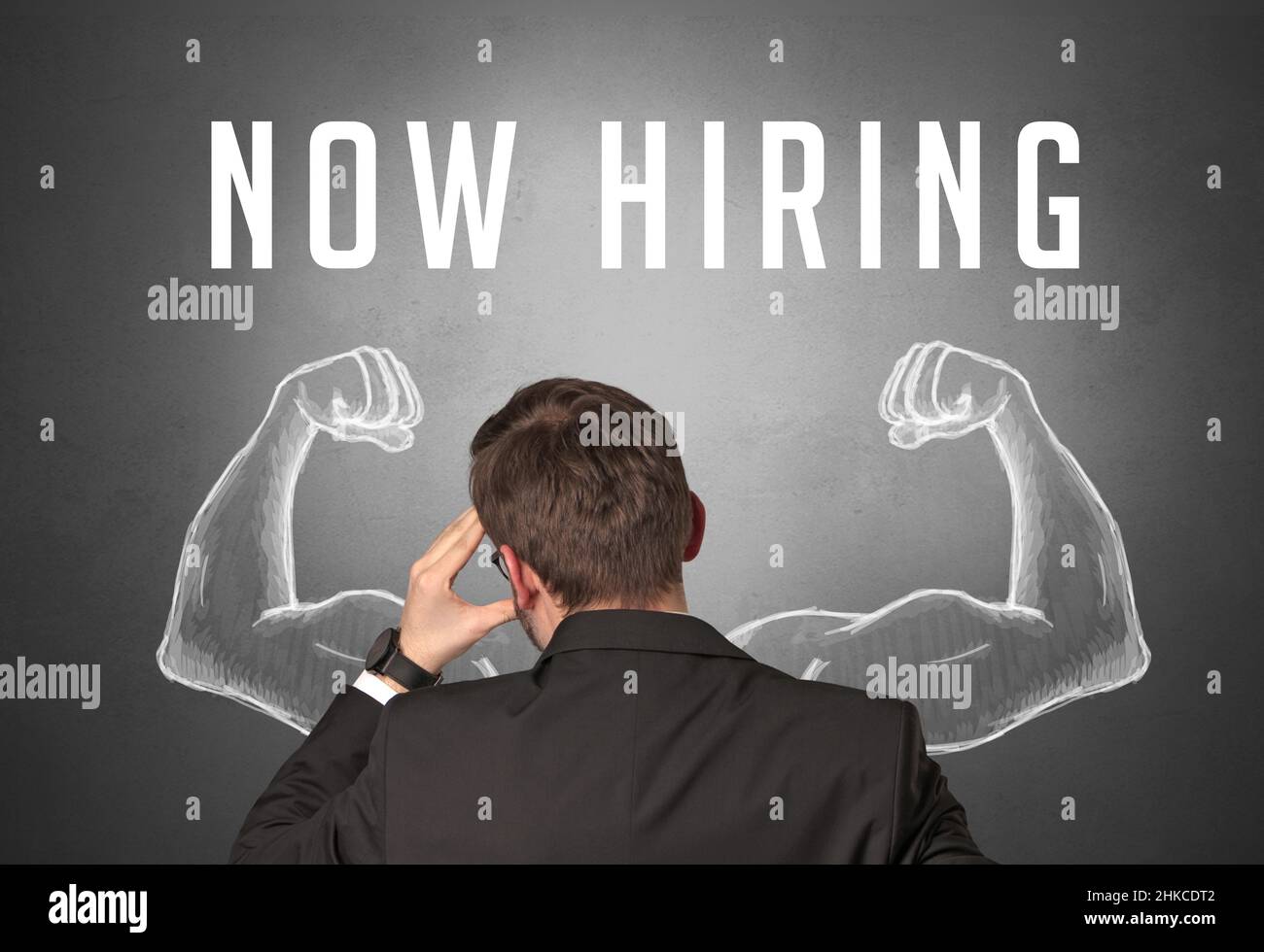 Rear view of a businessman, powerfull business concept Stock Photo - Alamy