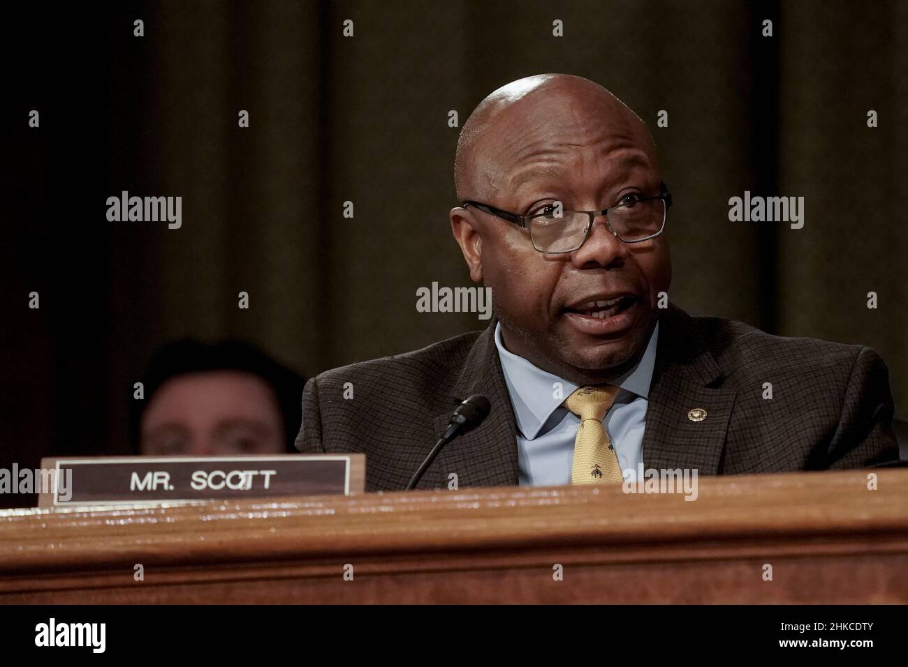 U.S. Senator Tim Scott (R-SC) speaks before a Senate Banking, Housing ...