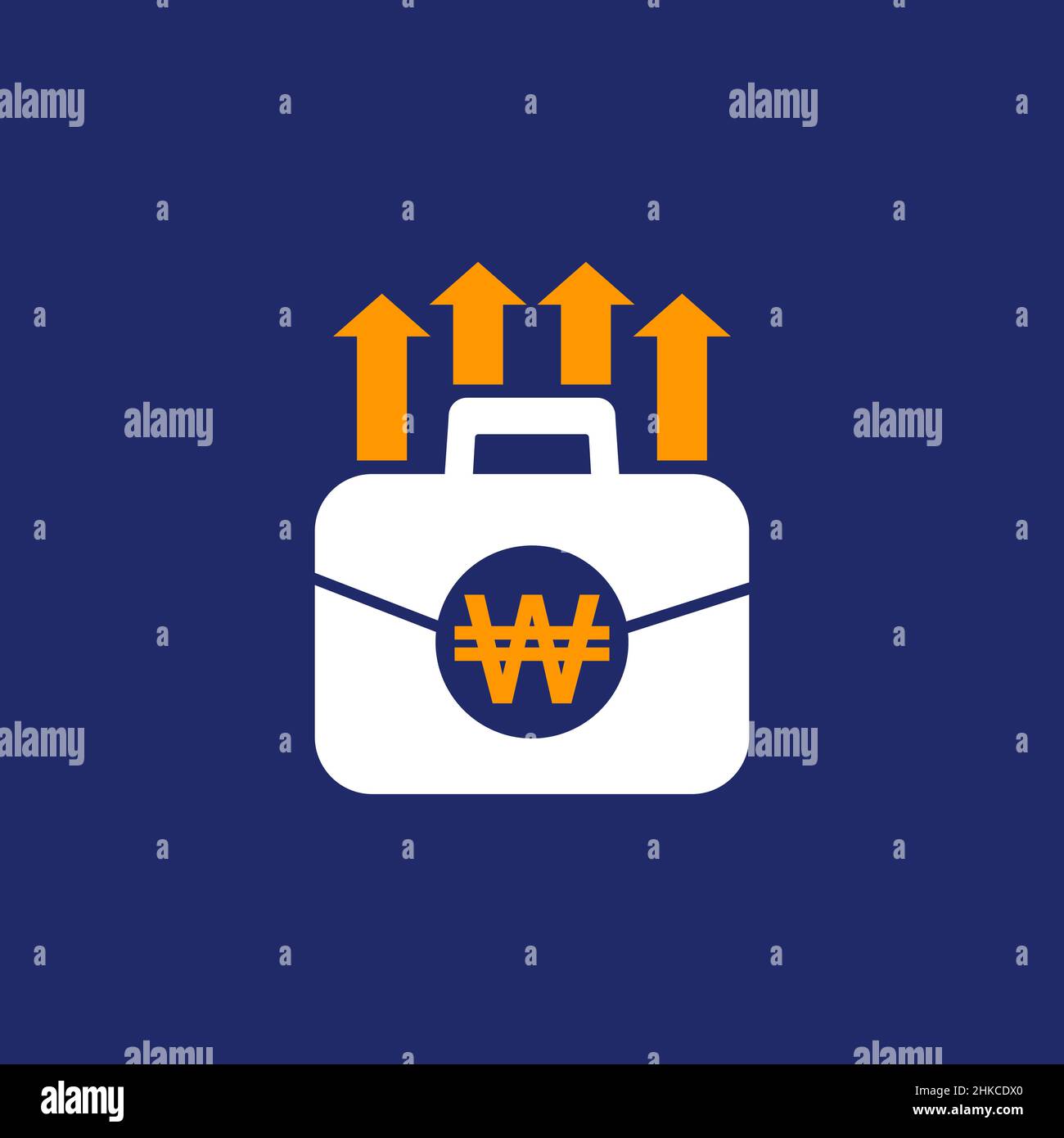 portfolio growth vector icon with won Stock Vector Image & Art - Alamy