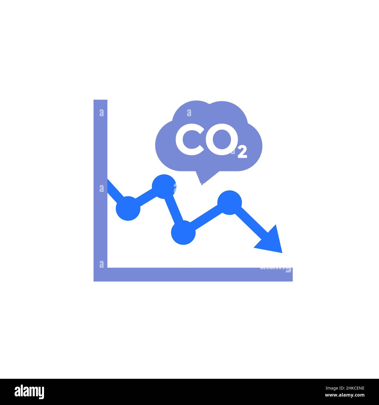 co2, carbon emissions reduction icon with a graph Stock Vector Image ...