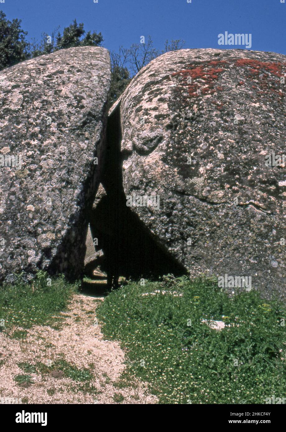 Ollolai, Sardinia, Italy. Typical granite rock (scanned from colorslide ...