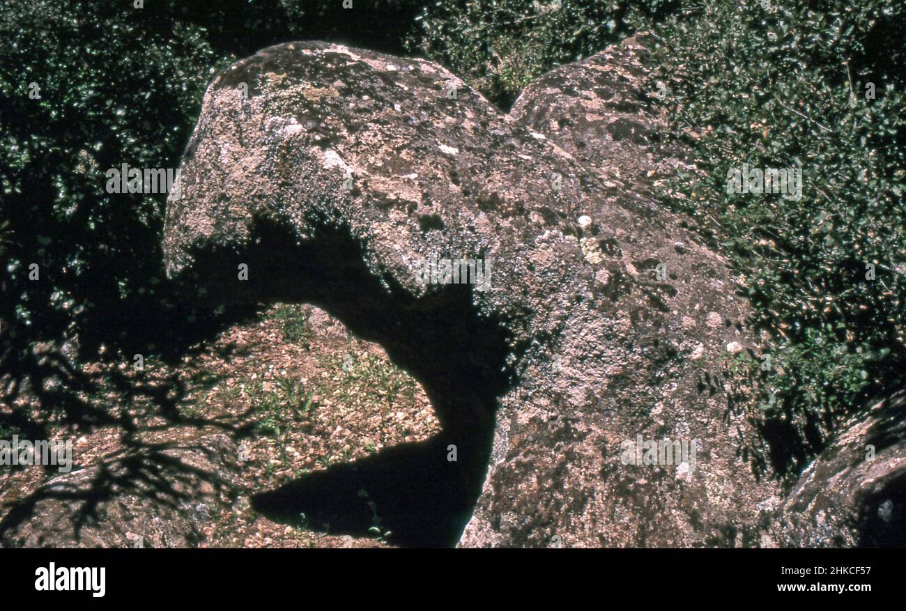 Ollolai, Sardinia, Italy. Typical granite rock (scanned from colorslide ...