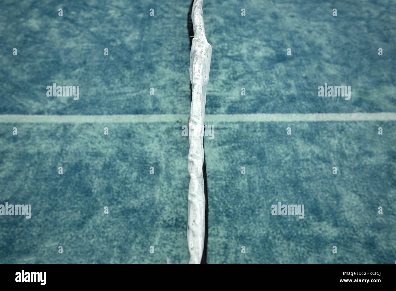 blue padel court with net Stock Photo - Alamy