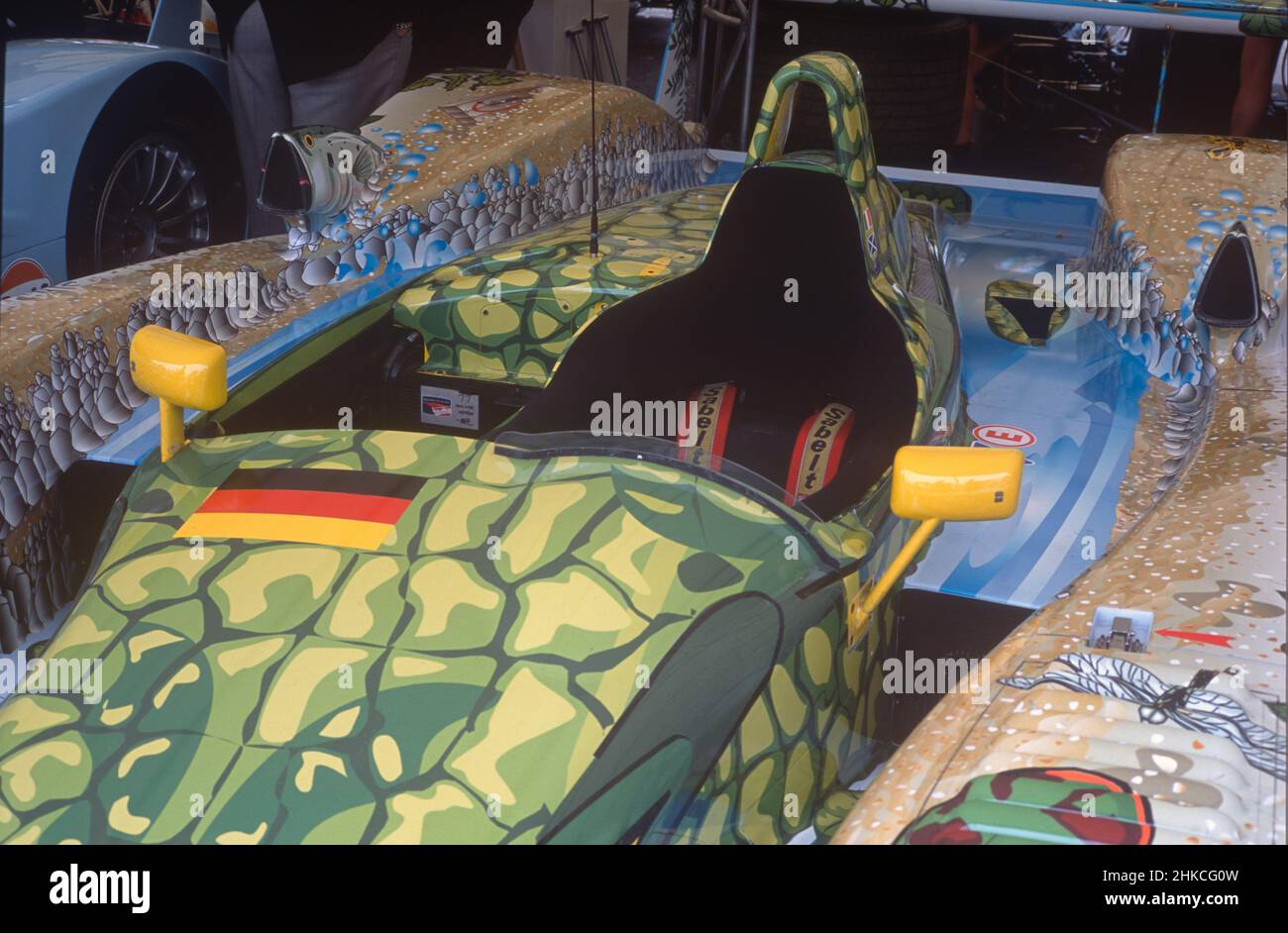 The 2000 Audi R8 Le Mans racer in crocodile livery at the 2001 Goodwood ...