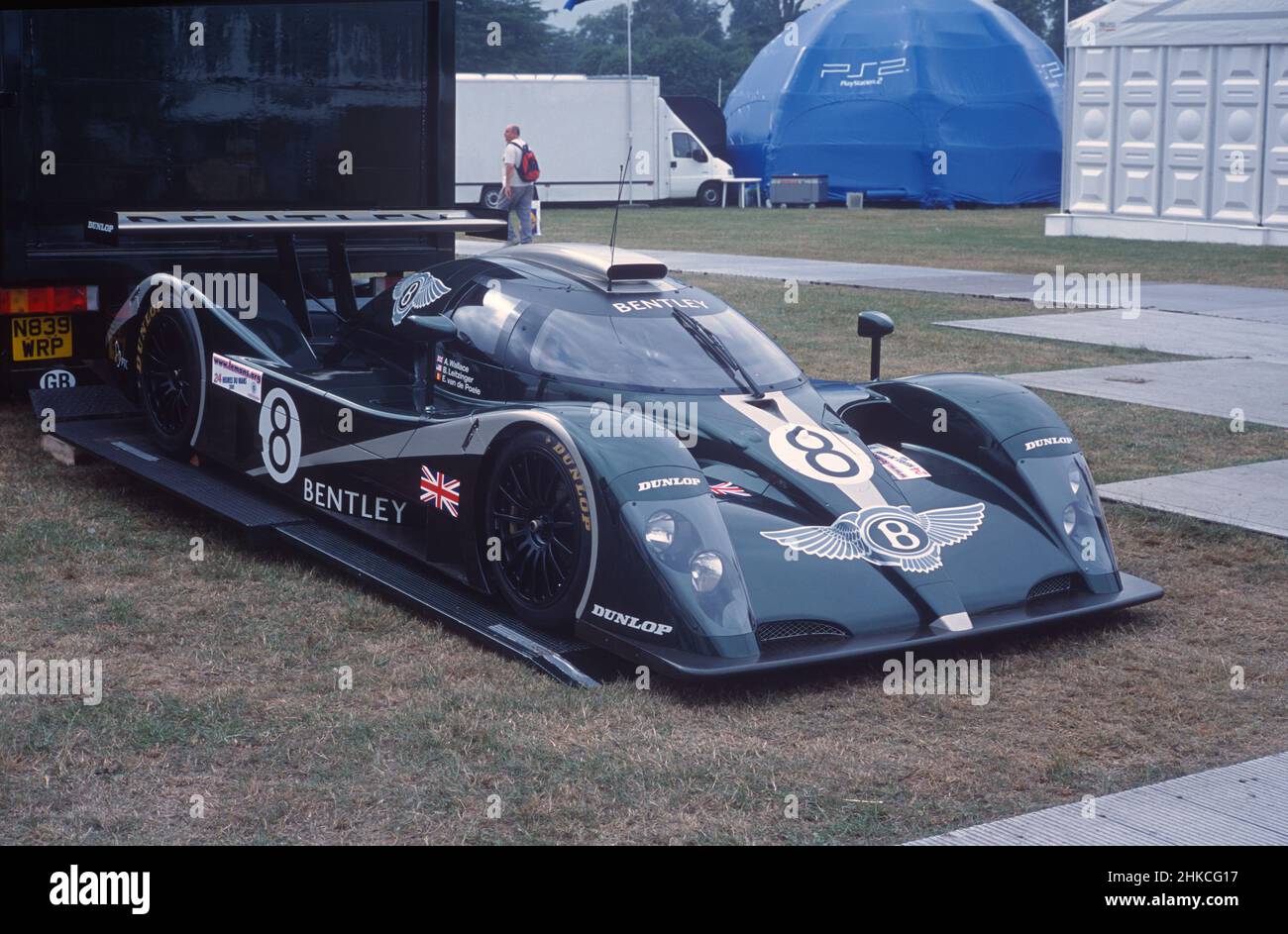 Bentley Speed 8, winner of the 2001 Le Mans 24-Hour race, on display at ...