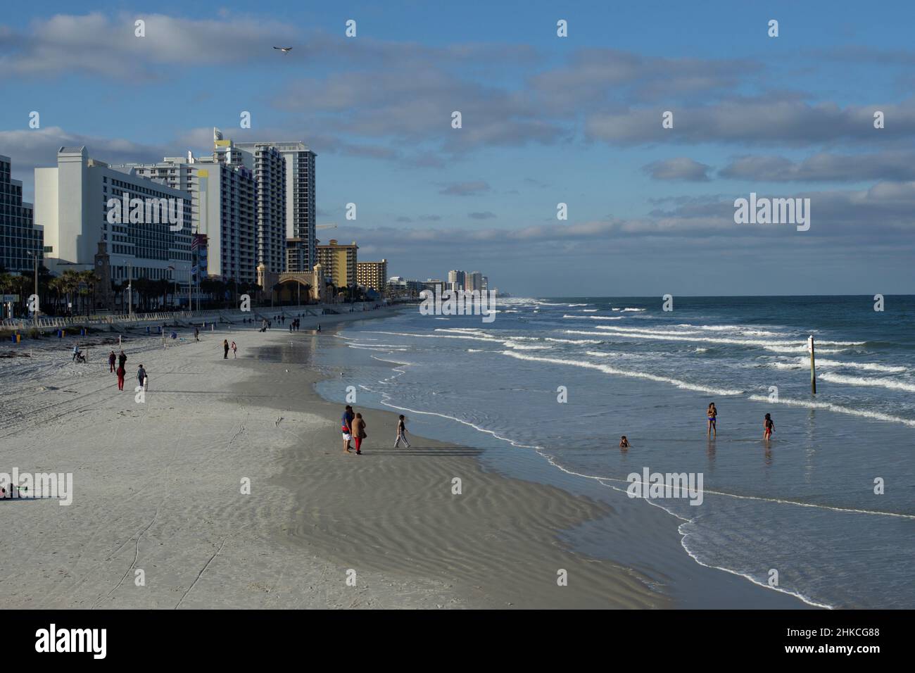 The beautiful shores of Daytona Beach, Florida as shown from the ...