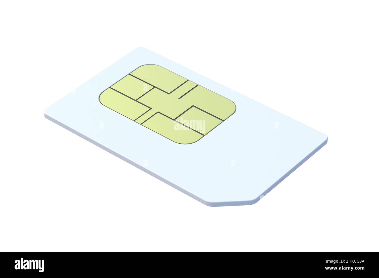 Sim card for mobile phone isolated on white background. 3d render Stock ...
