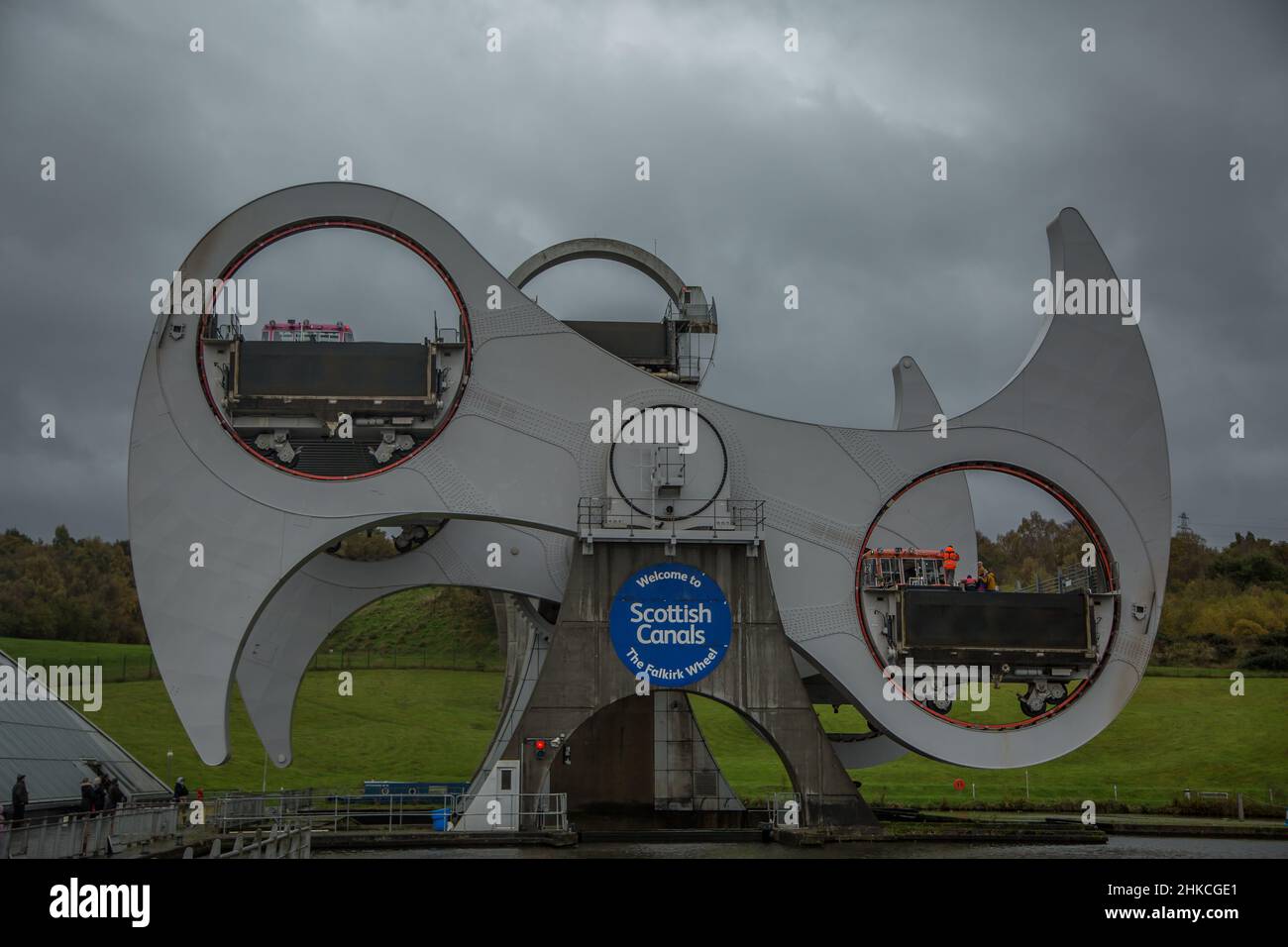 The Falkirk Wheel is a rotating boat lift in Falkirk, Scotland ...