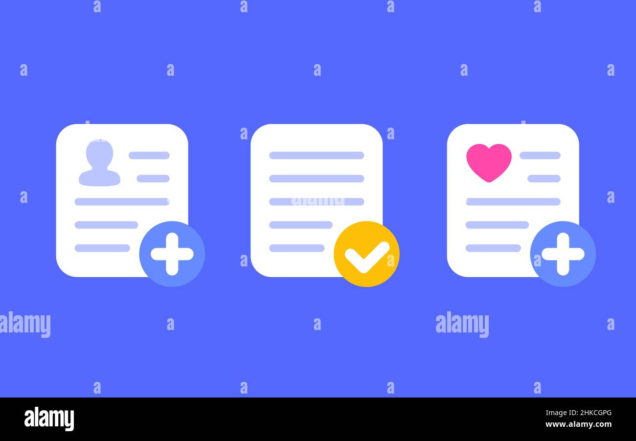 medical report, clinical record patient file icons Stock Vector Image ...