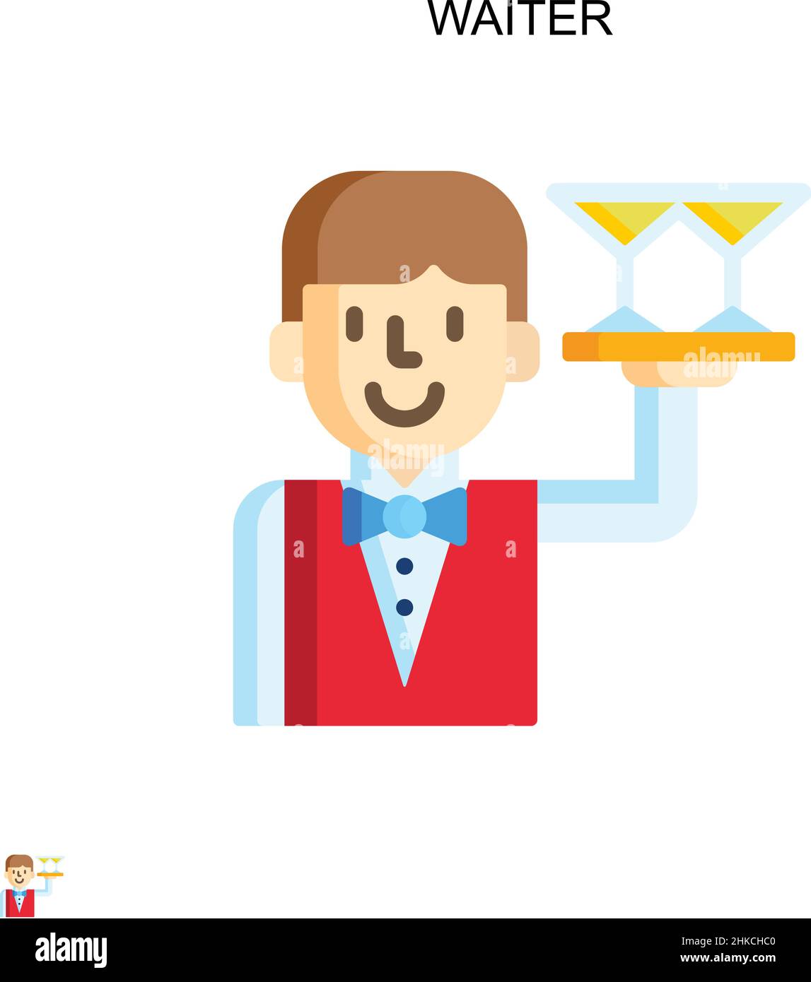 Waiter Simple vector icon. Illustration symbol design template for web ...