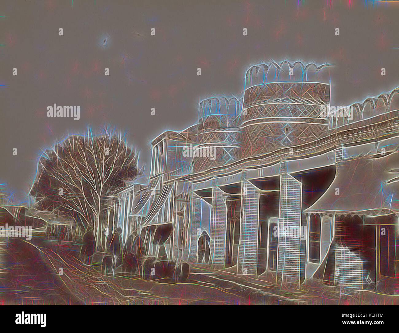 Inspired by Tehran Arc, Iran, Tehran Arc, Iran. Building with two round ...