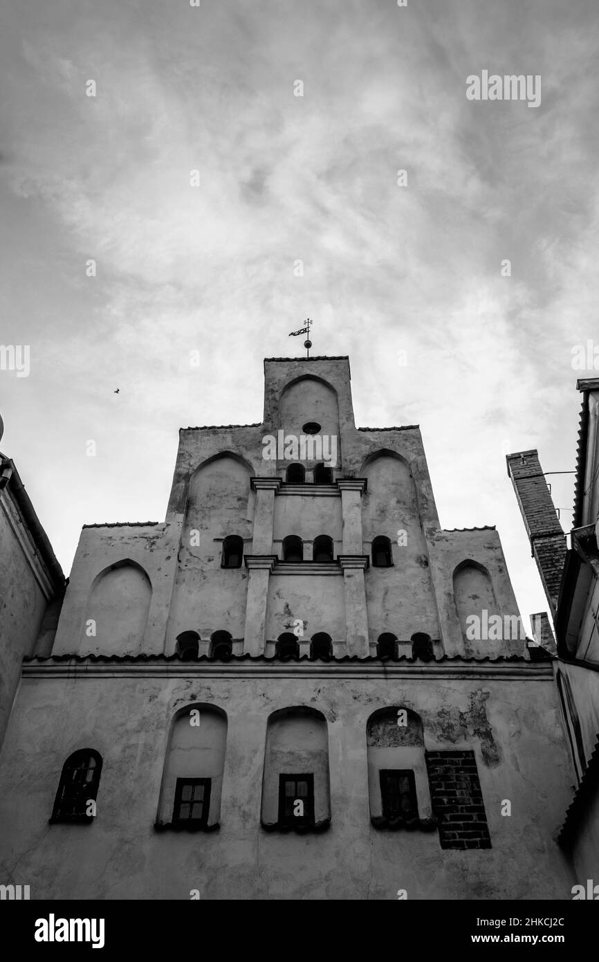 Riga latvia façade house Black and White Stock Photos & Images - Alamy