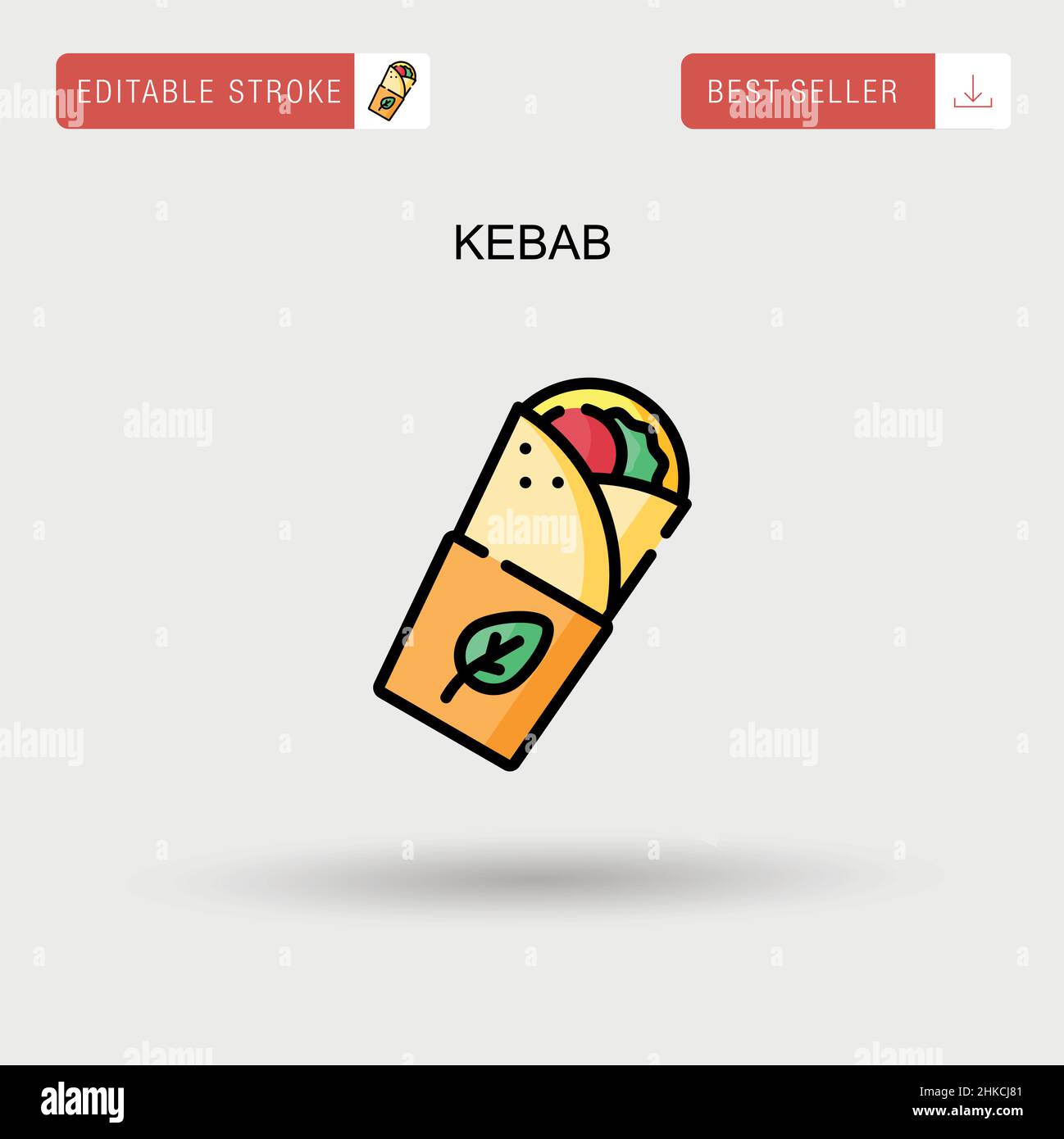Kebab Simple vector icon Stock Vector Image & Art - Alamy