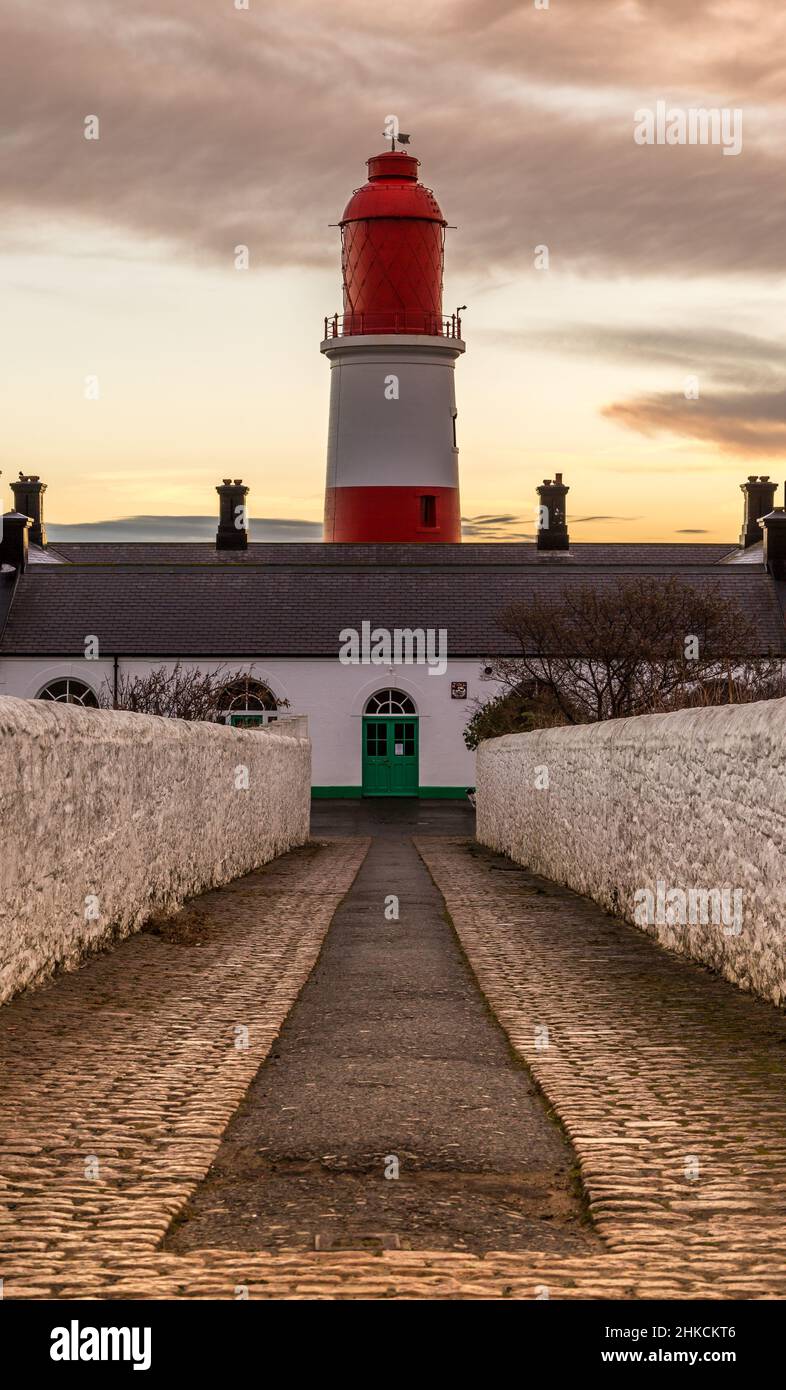 The cobbled pathway to the red and white striped, 23 meter tall, Souter ...