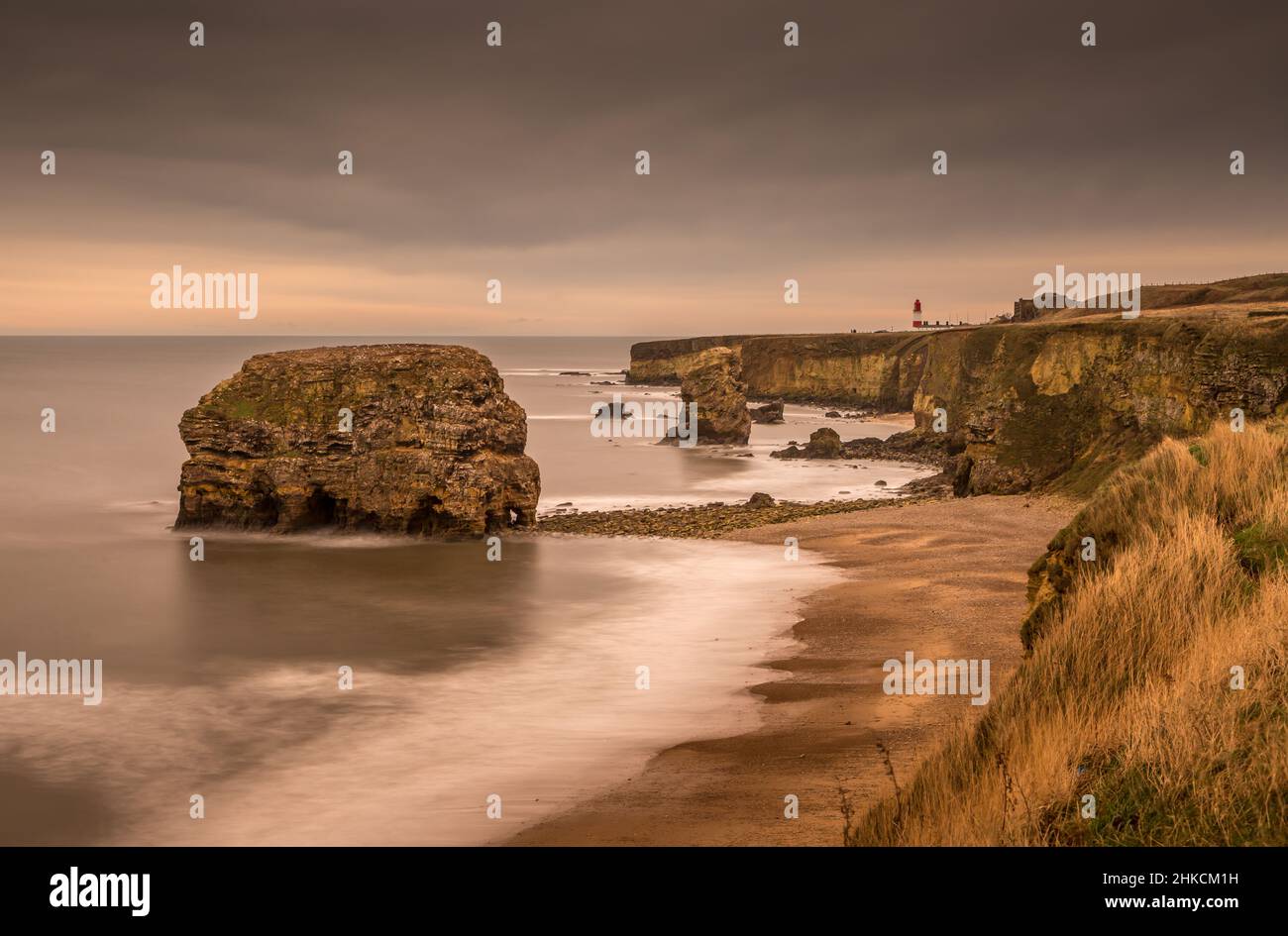 The view along Marsden Bay near Sunderland, of the cliffs and the ...