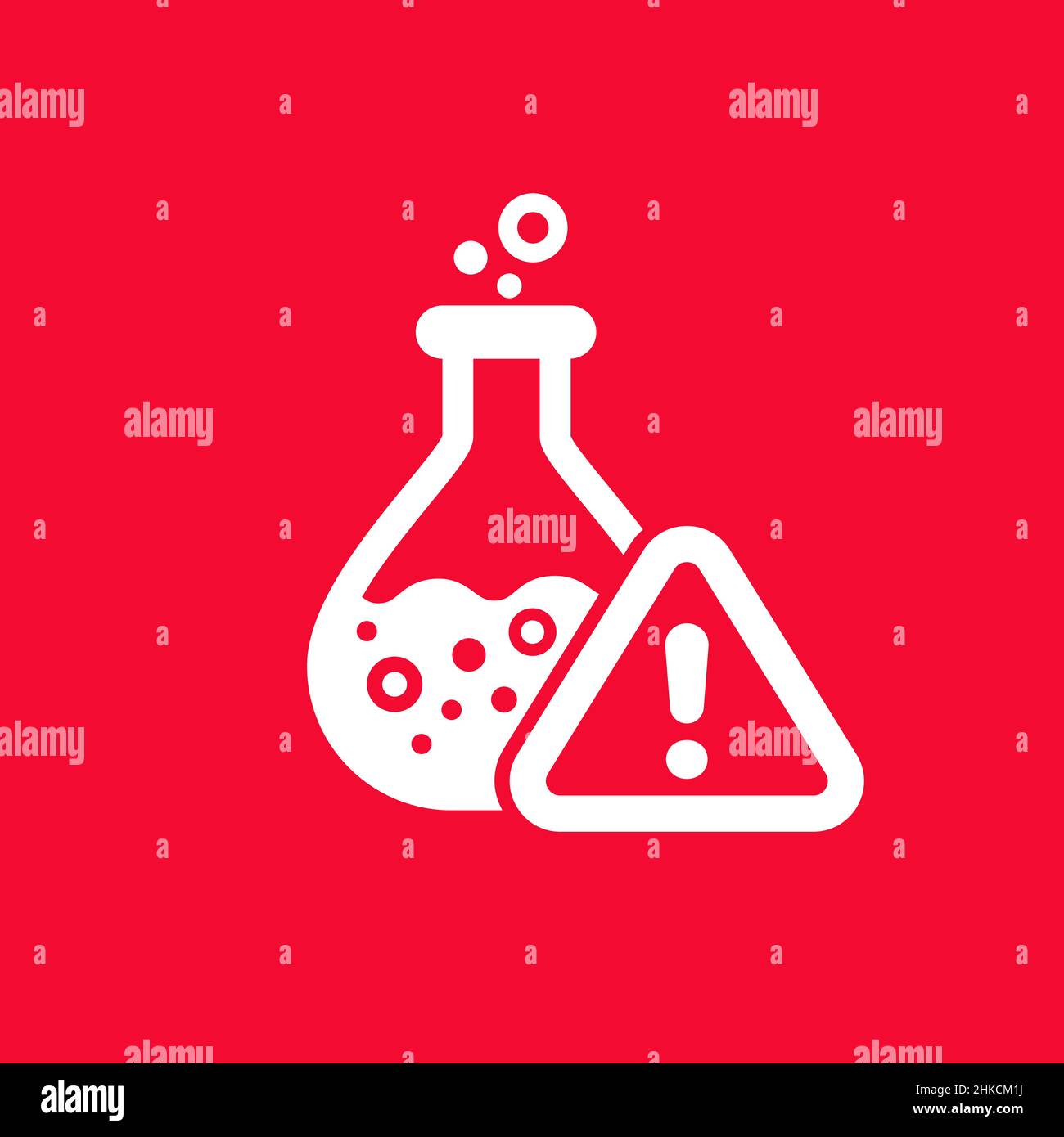 chemical reaction vector icon with warning symbol Stock Vector Image ...