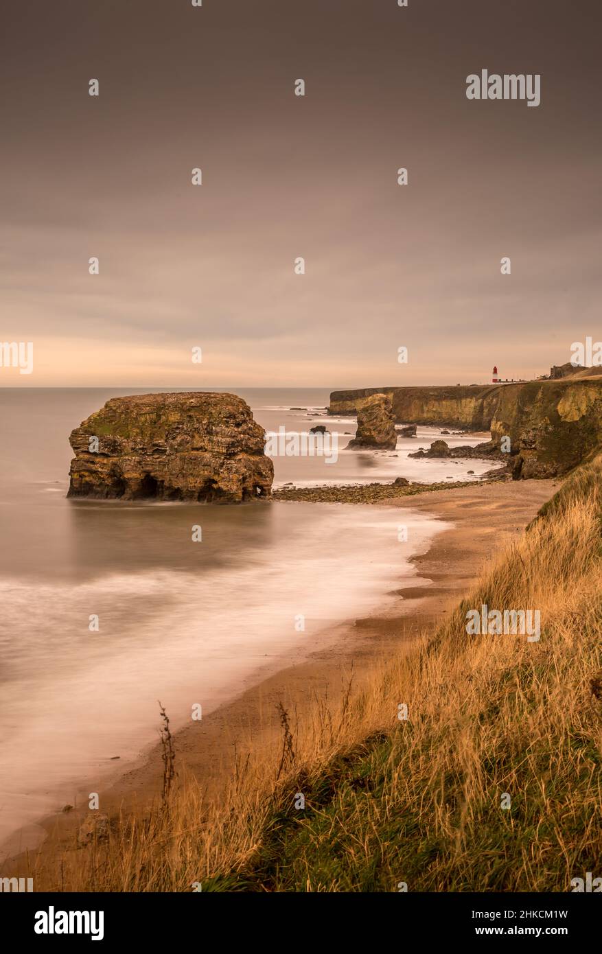 The view along Marsden Bay near Sunderland, of the cliffs and the ...