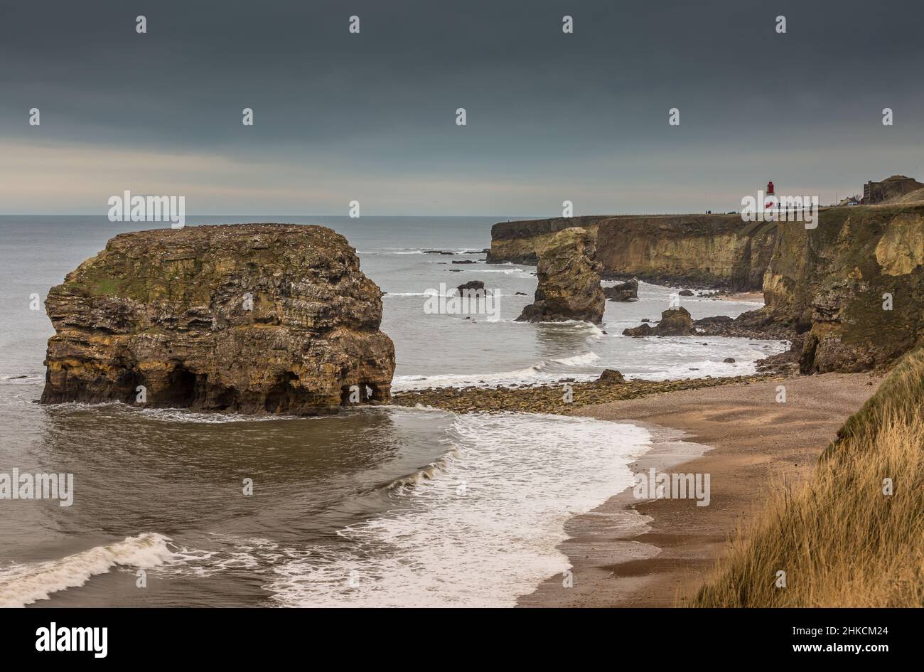 The view along Marsden Bay near Sunderland, of the cliffs and the ...