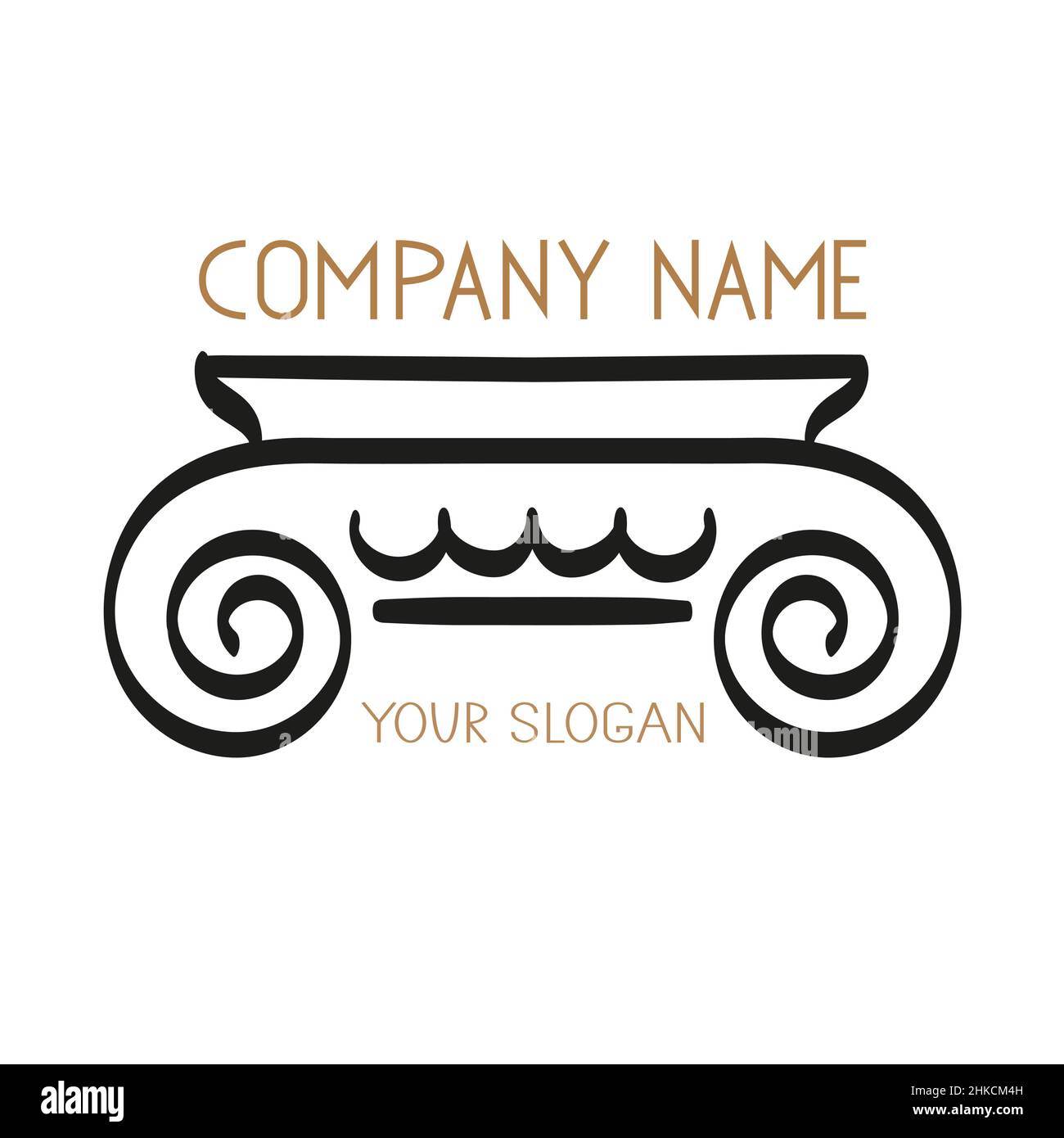 Classical column architecture element. Hand drawn column shape Stock ...