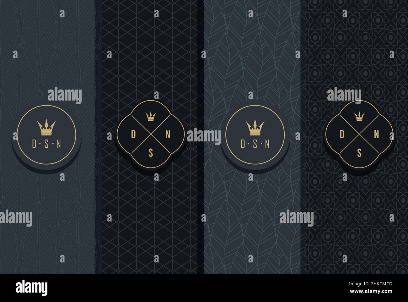 four elegant pattern emblems Stock Vector Image & Art - Alamy