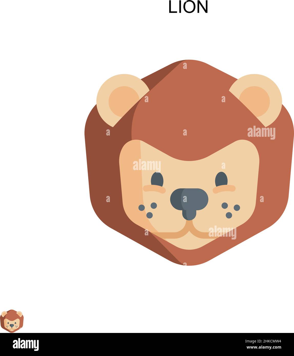 Lion Simple vector icon. Illustration symbol design template for web ...