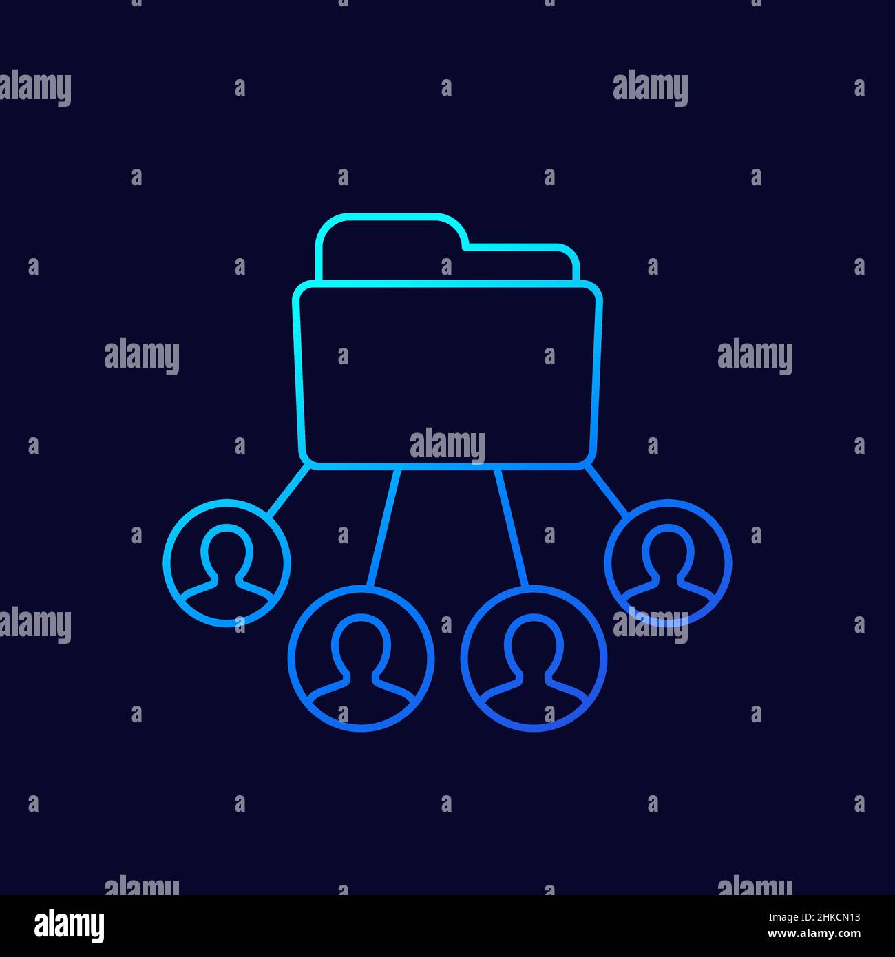 folder and users line icon, vector Stock Vector Image & Art - Alamy