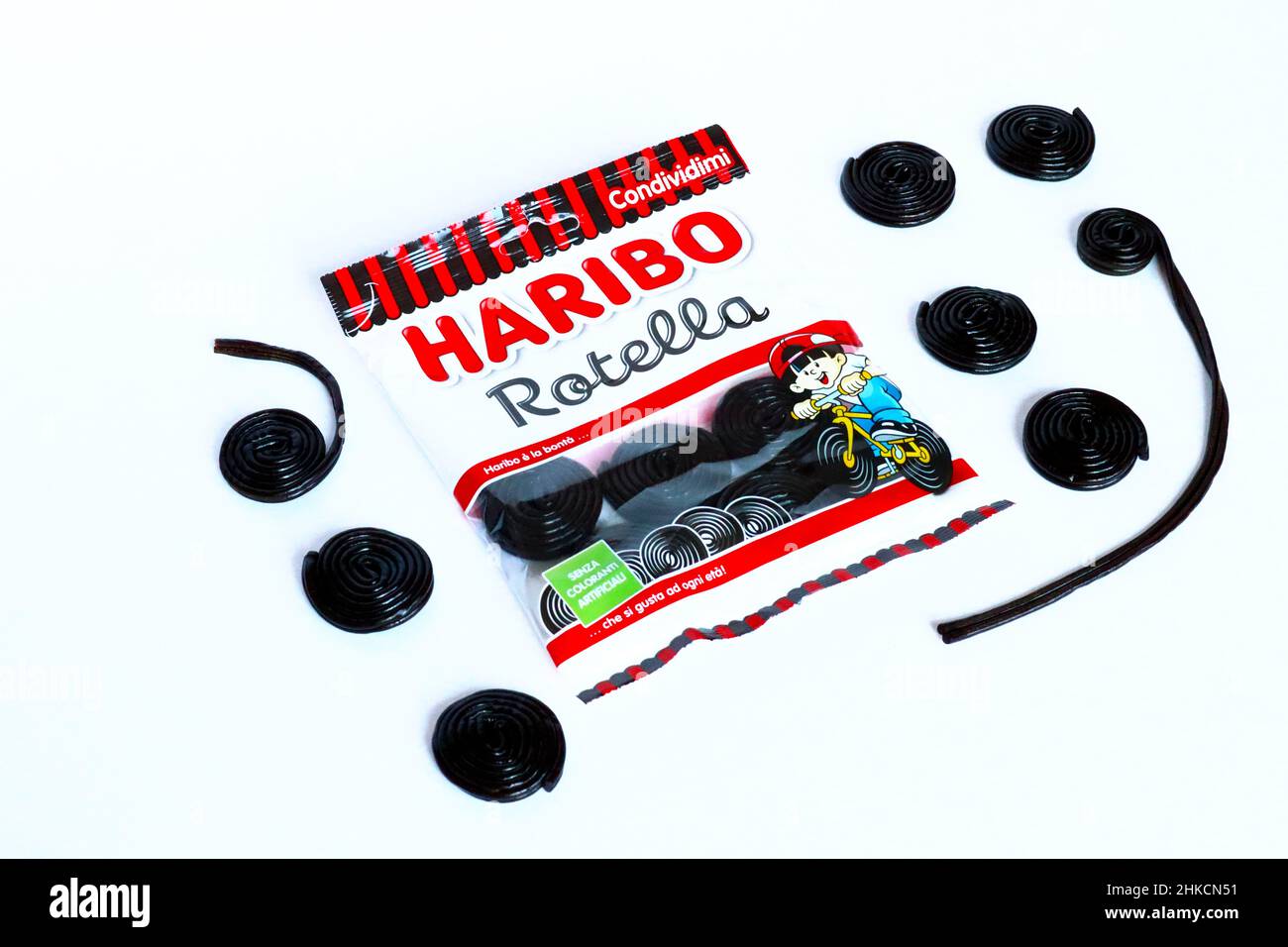 HARIBO Rotella Liquorice Wheel Candies. Haribo is a German ...