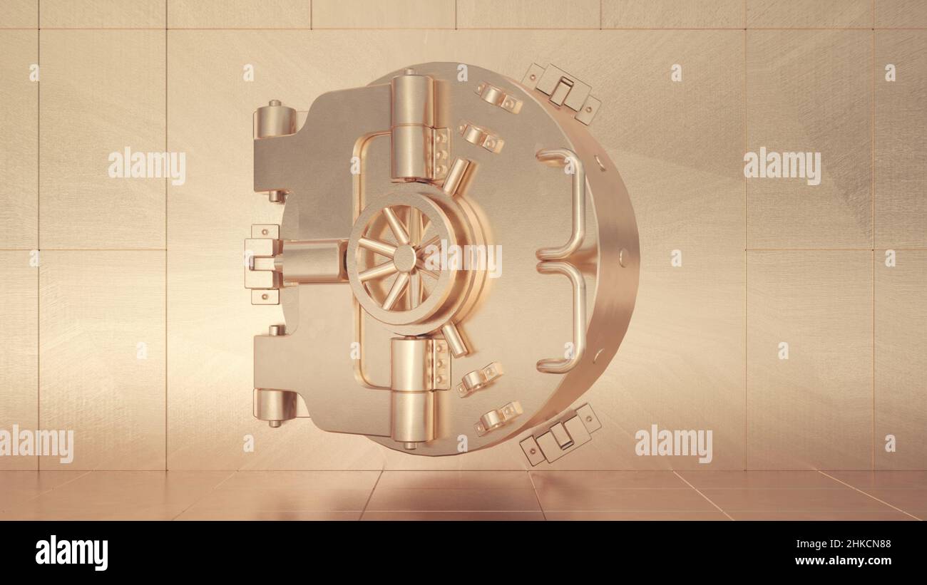 Bank vault. Security business and technology concept. 3d rendering ...