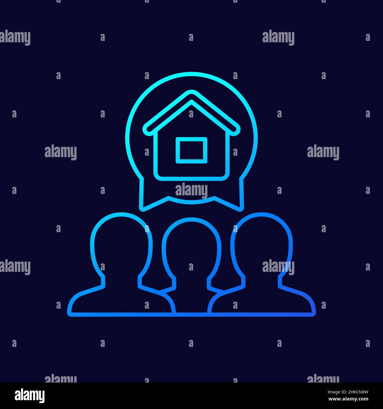tenants line icon, house residents vector Stock Vector Image & Art - Alamy