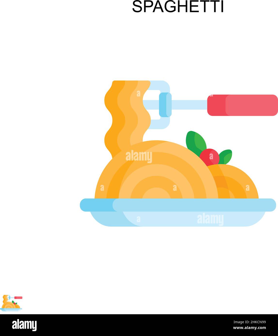 Spaghetti Simple vector icon. Illustration symbol design template for ...