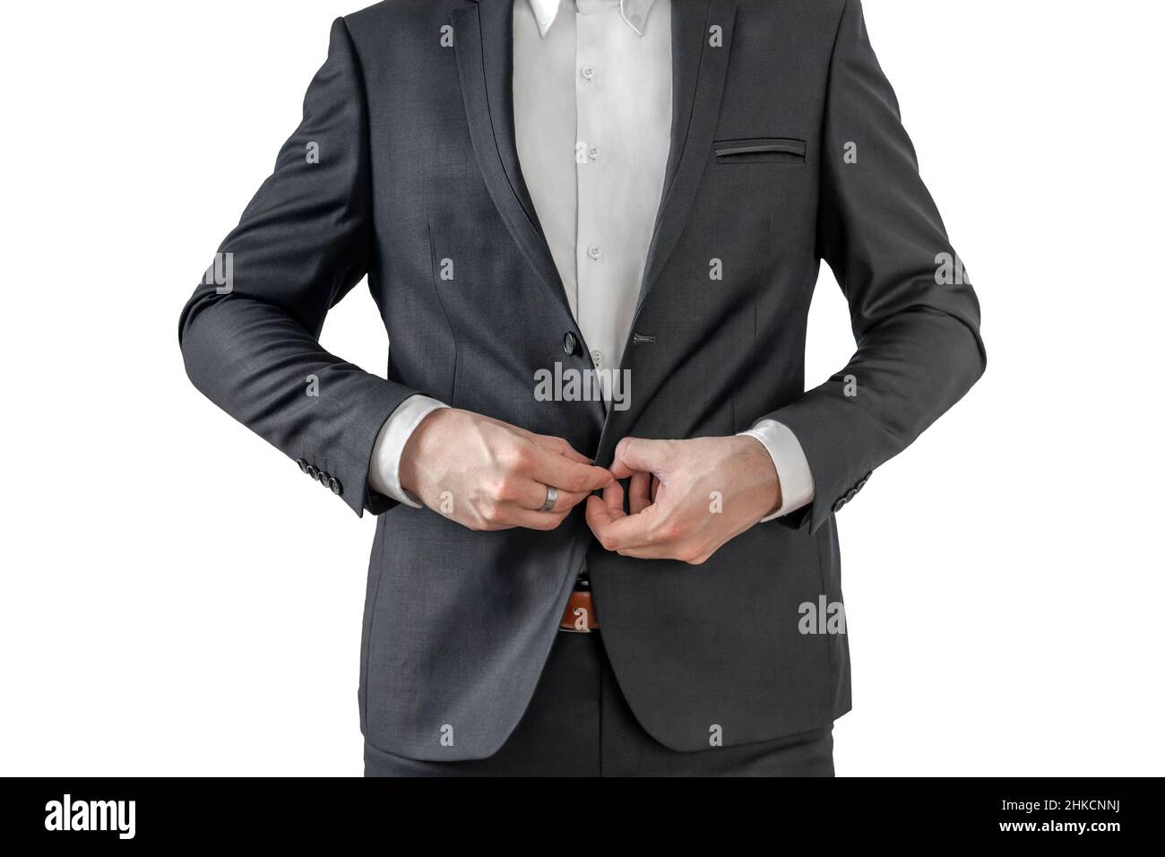 Handsome black button suit hi-res stock photography and images - Alamy