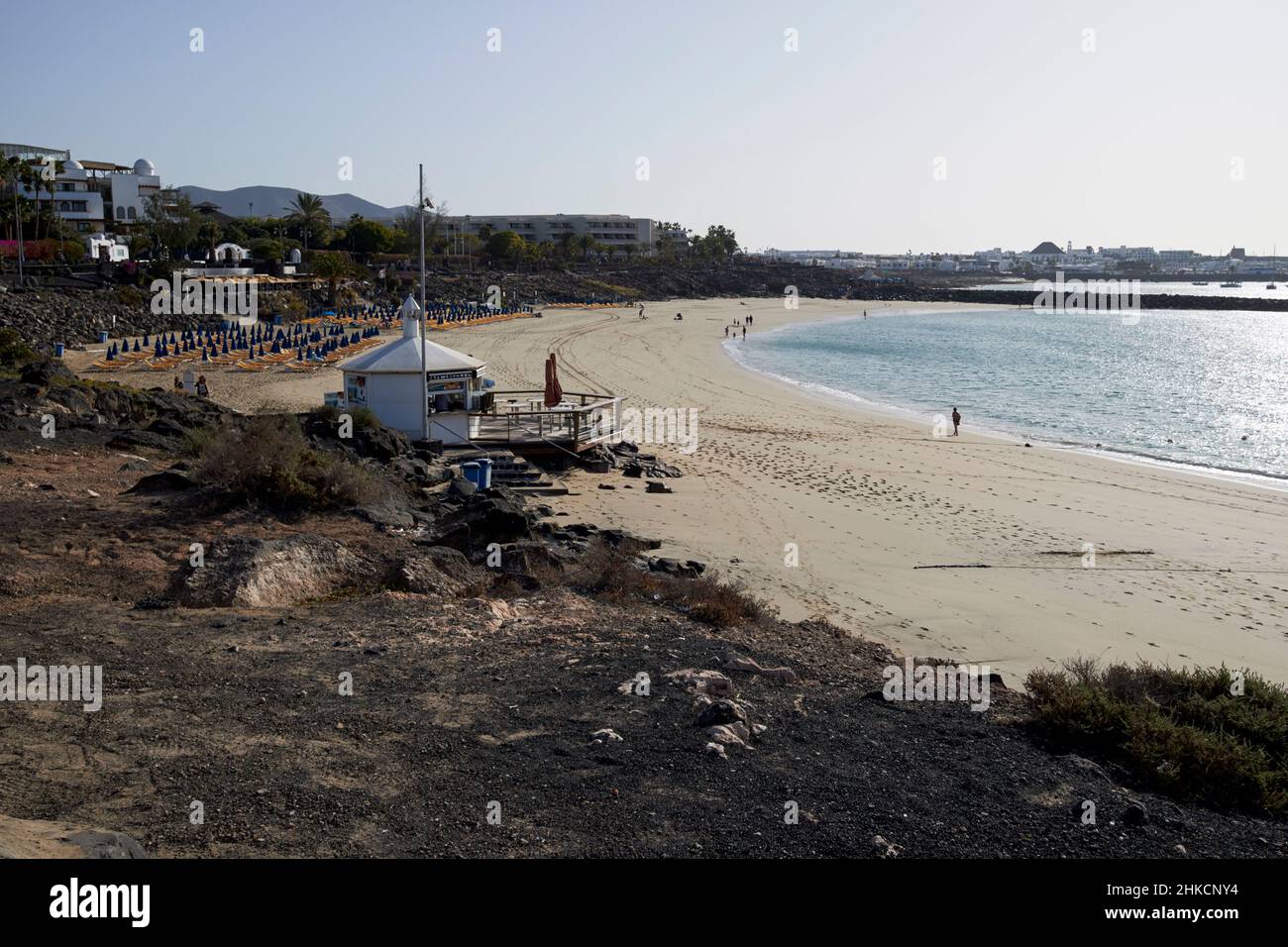 playa dorada beach early winter morning playa blanca Lanzarote Canary ...