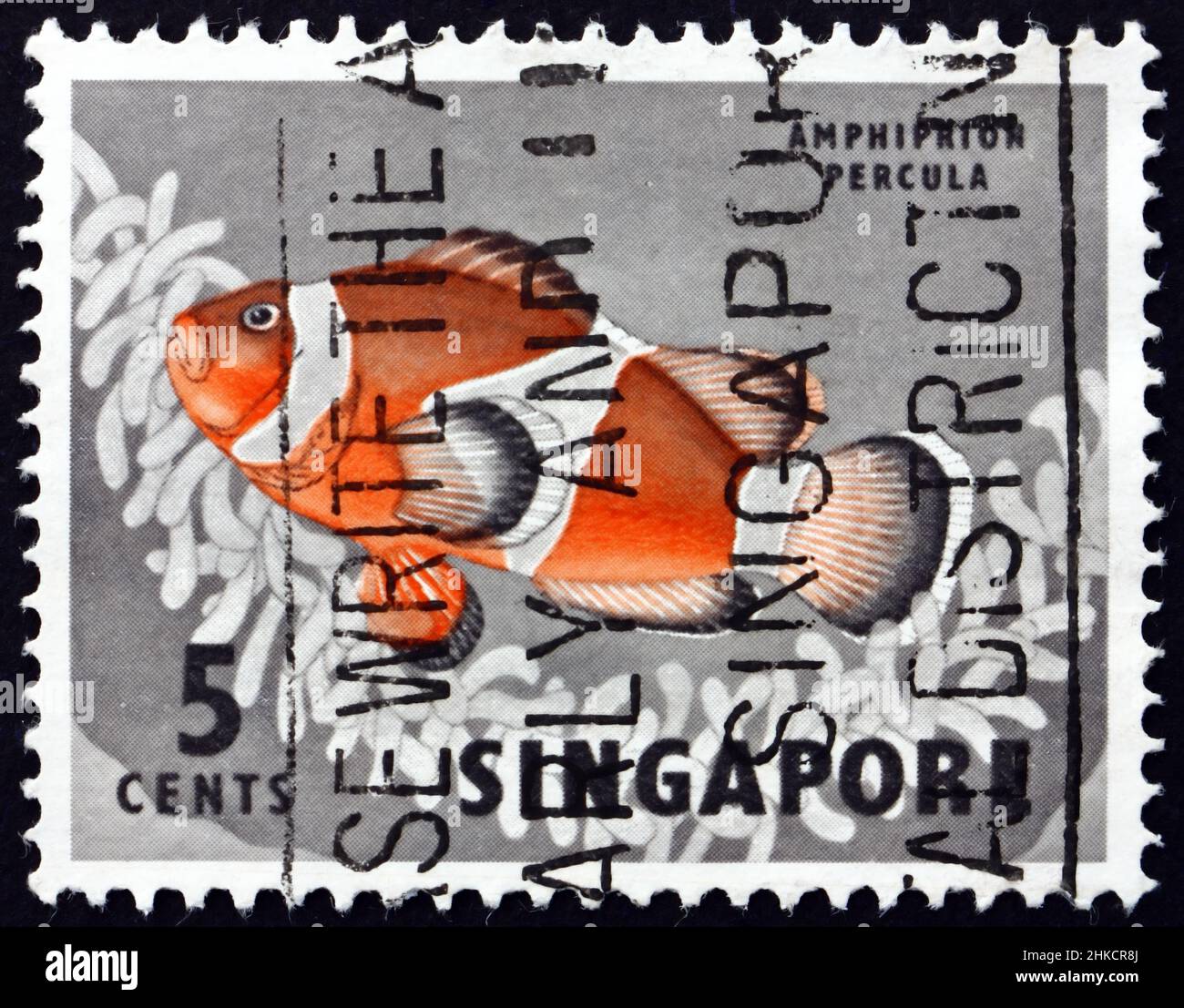 SINGAPORE - CIRCA 1962: a stamp printed in Singapore shows clown ...
