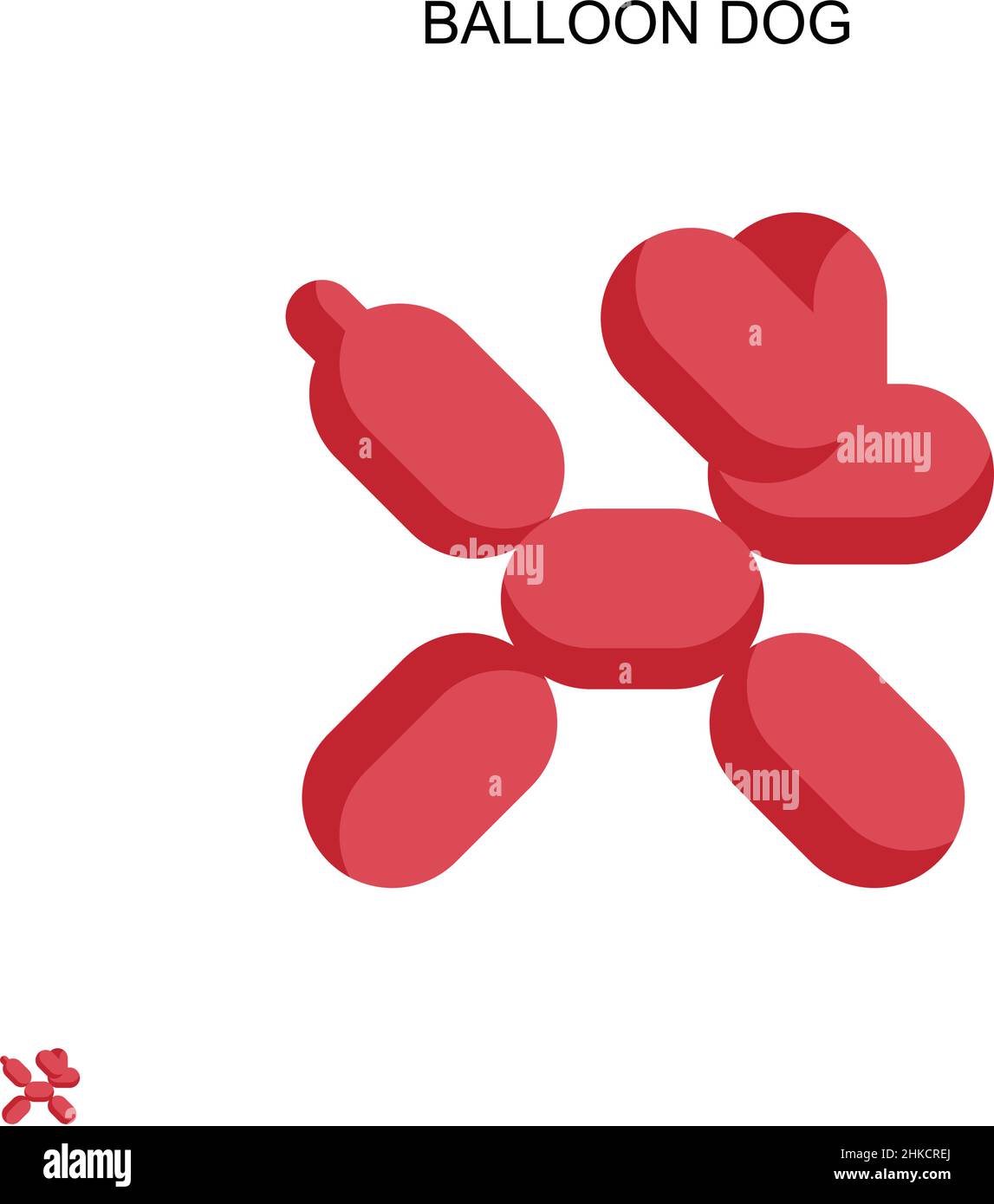 Balloon dog Simple vector icon. Illustration symbol design template for ...
