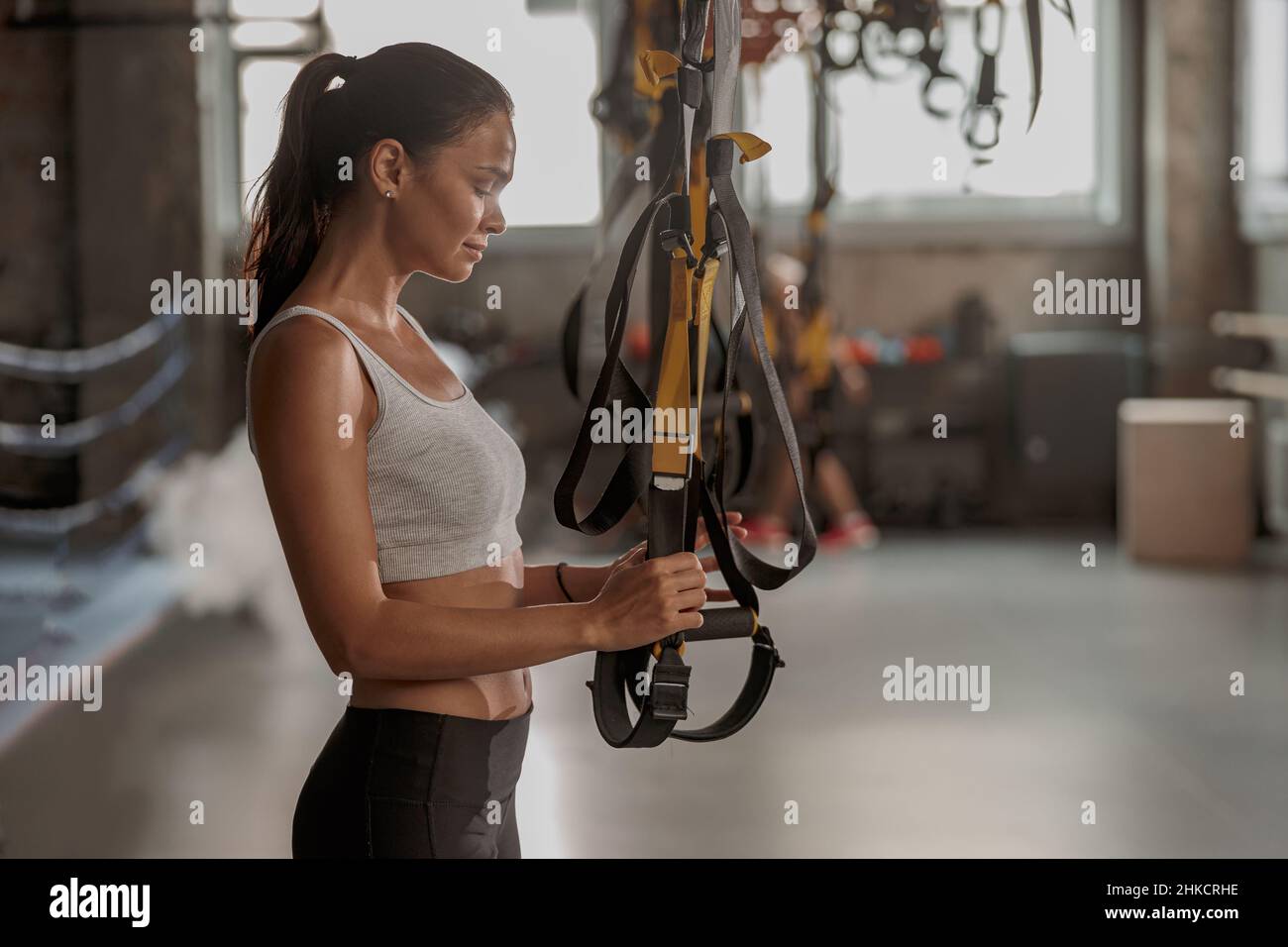 Attractive fitness woman strength hi-res stock photography and images ...