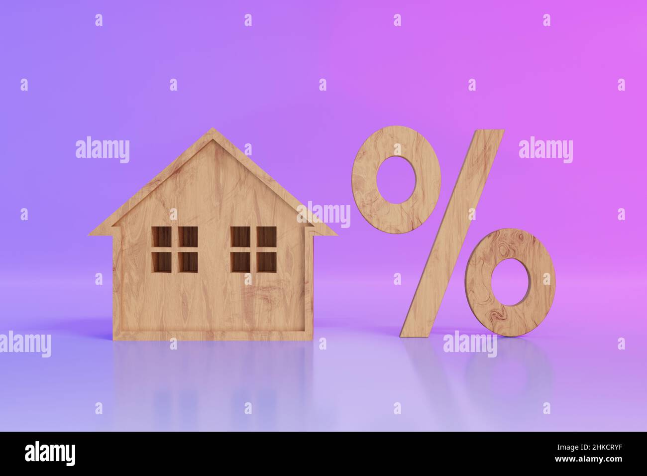 Wooden Toy House and and Percentage Symbol. Property investment and ...