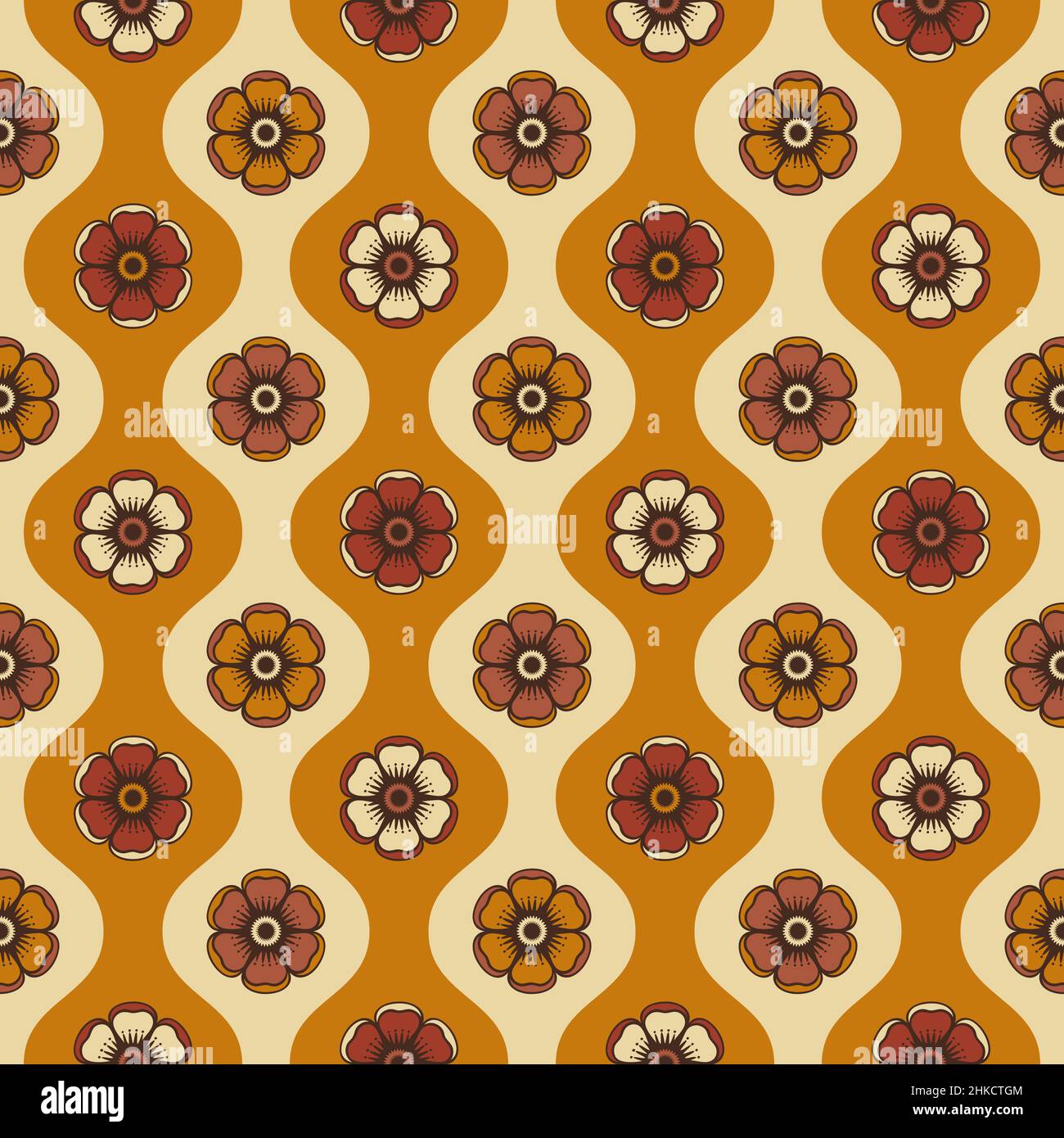 Floral wallpapers inspired by retro 60s 70s wallpapers and fabrics ...