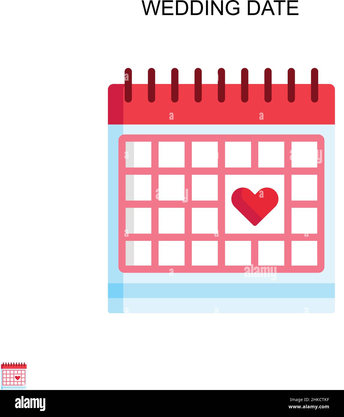 Wedding date Simple vector icon. Illustration symbol design template ...