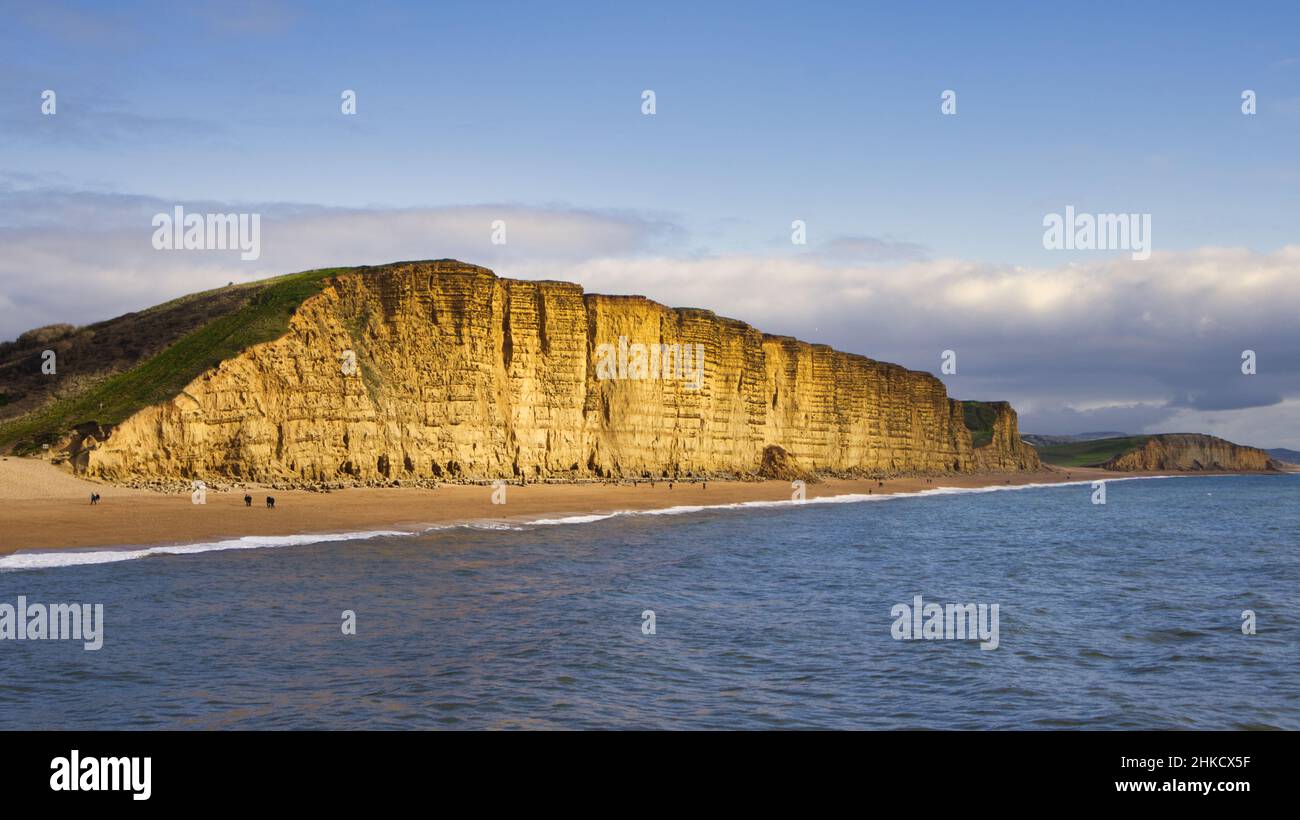 Westbay cliffs also known as broadchurch cliffs in Bridport, Dorset ...